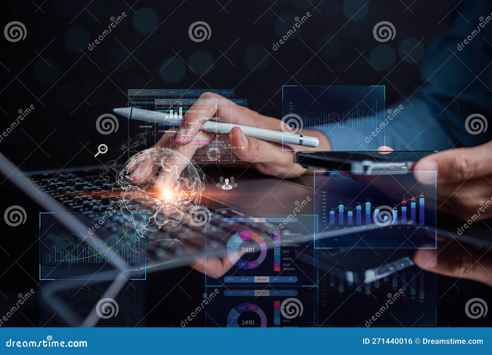 Data Analytics and Analyst Working with Computer in Business Management ...