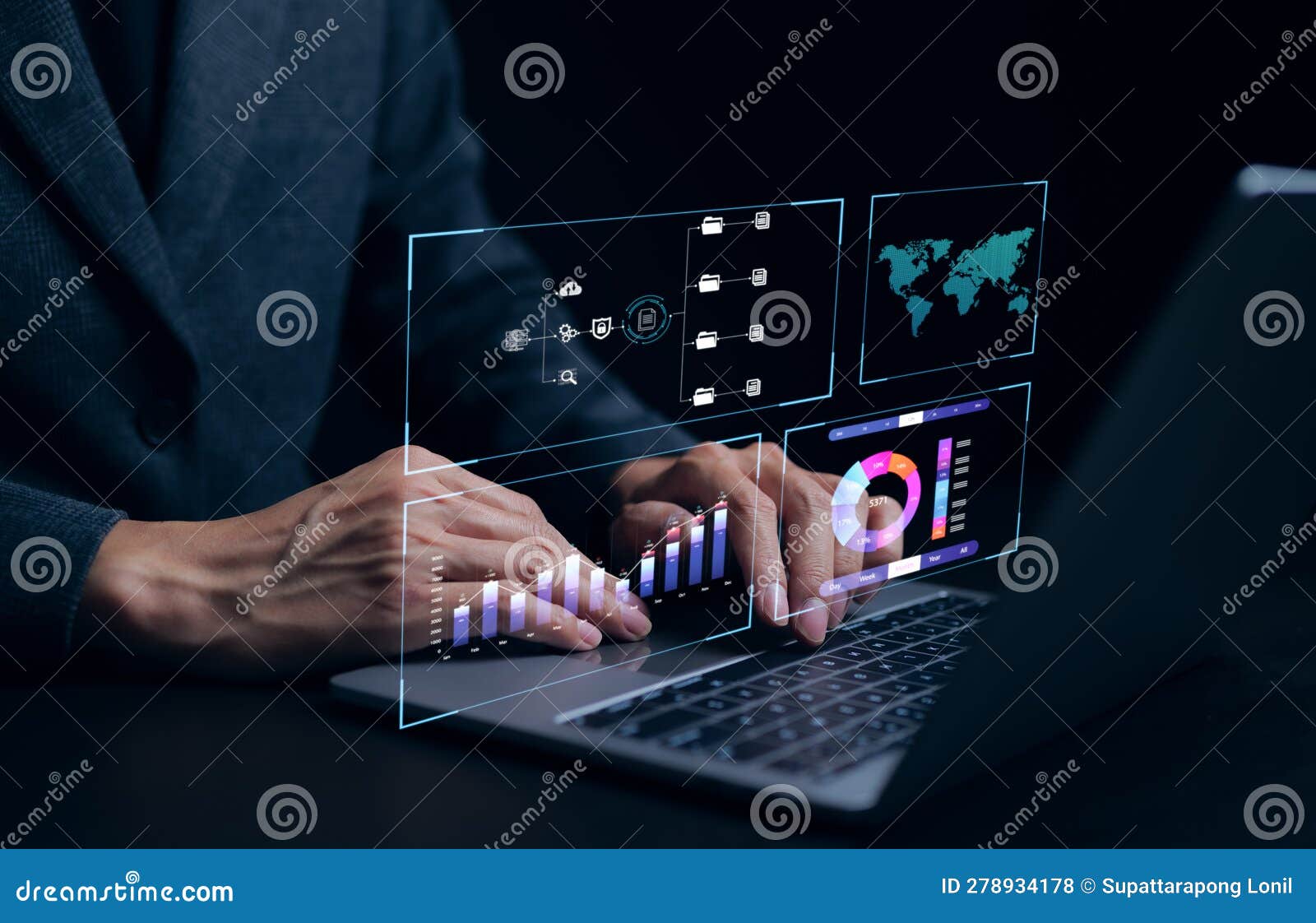 Data Analytics and Analyst Working with Computer in Business Management ...