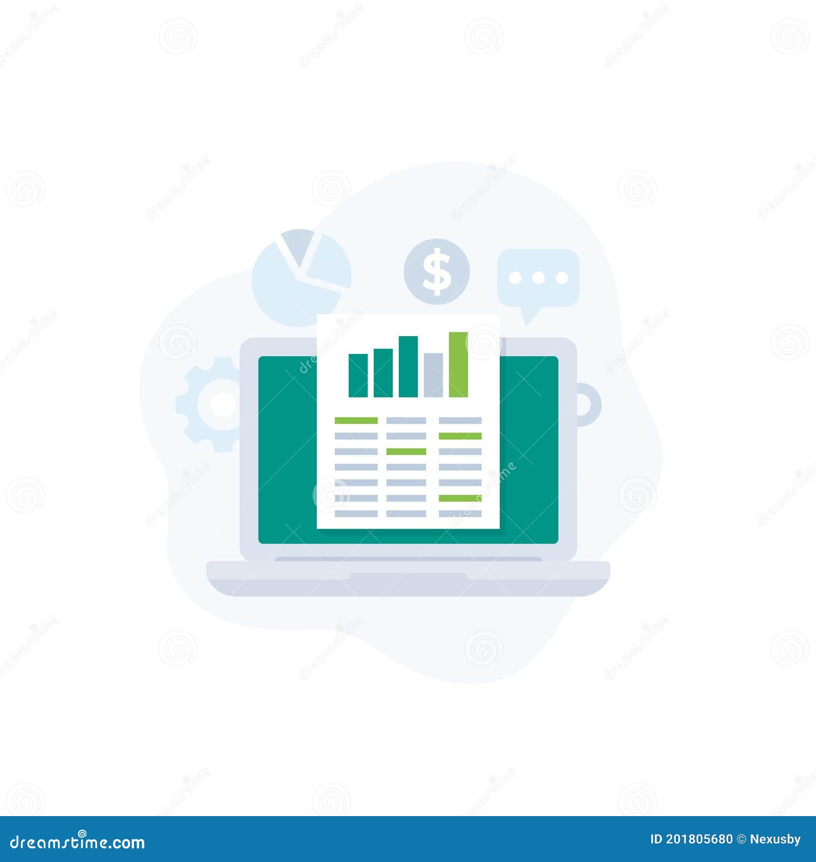 Data Analytics, Business Intelligence Vector Icon Stock Vector ...