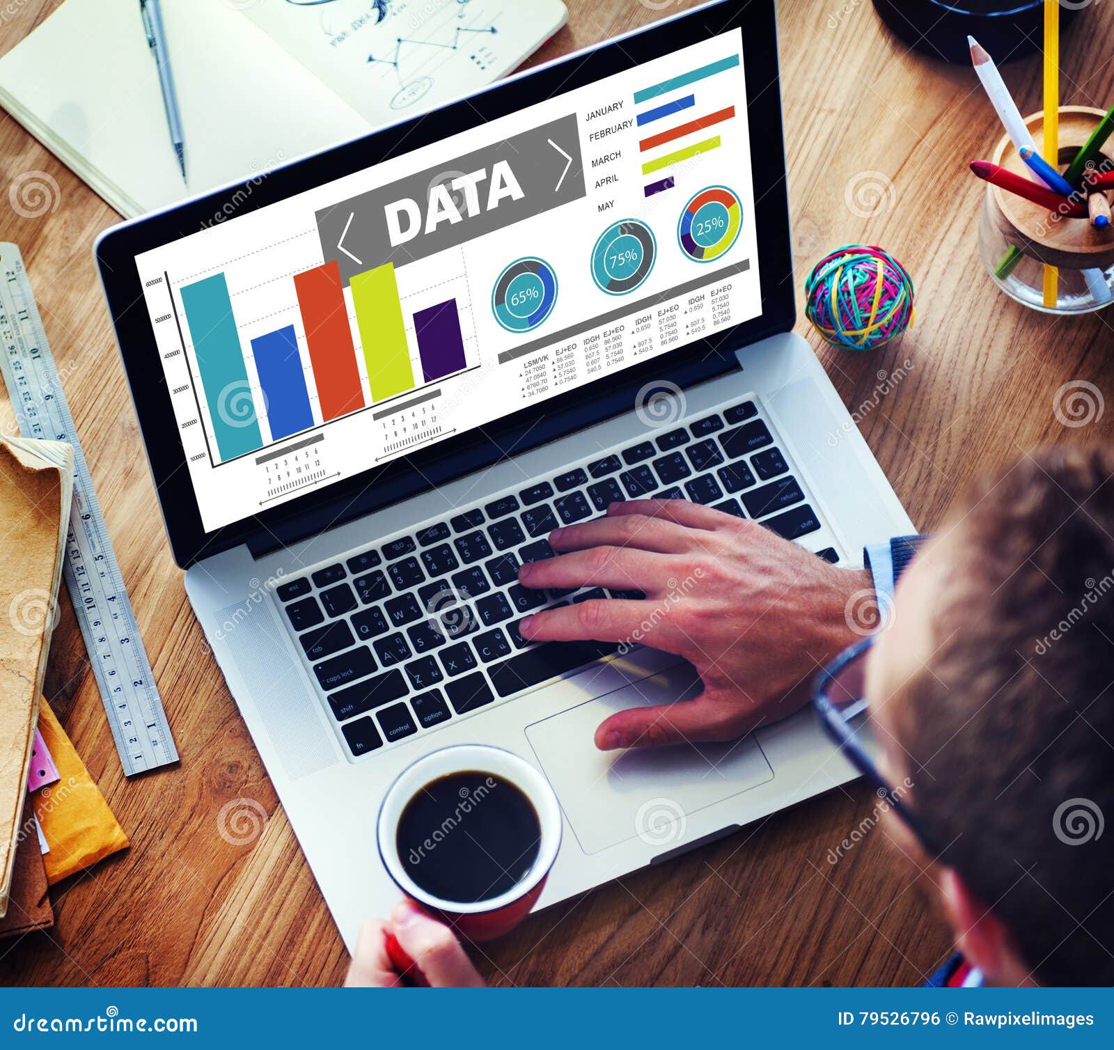 Data Analytics Chart Performance Pattern Statistics Information Stock ...