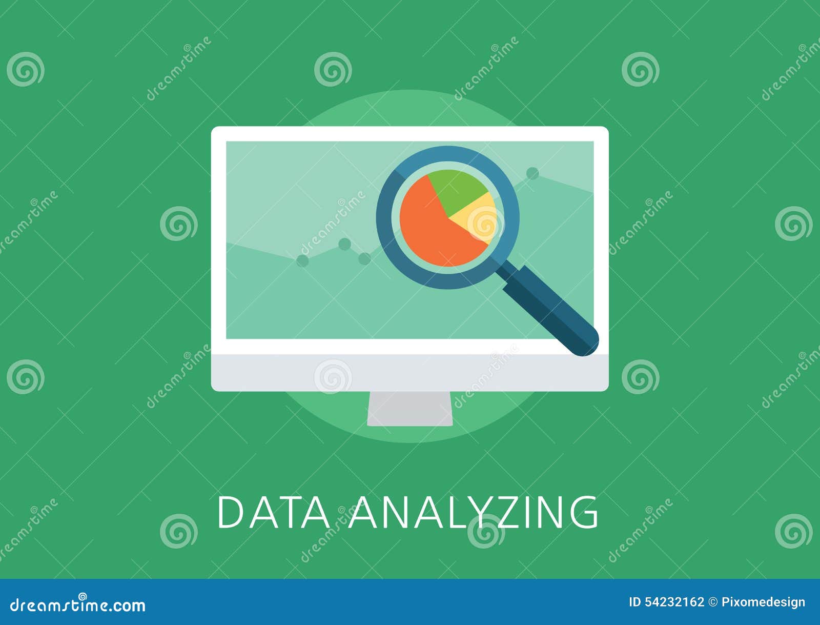 Data Analytics Concept Flat Icon Stock Vector - Illustration of datum ...