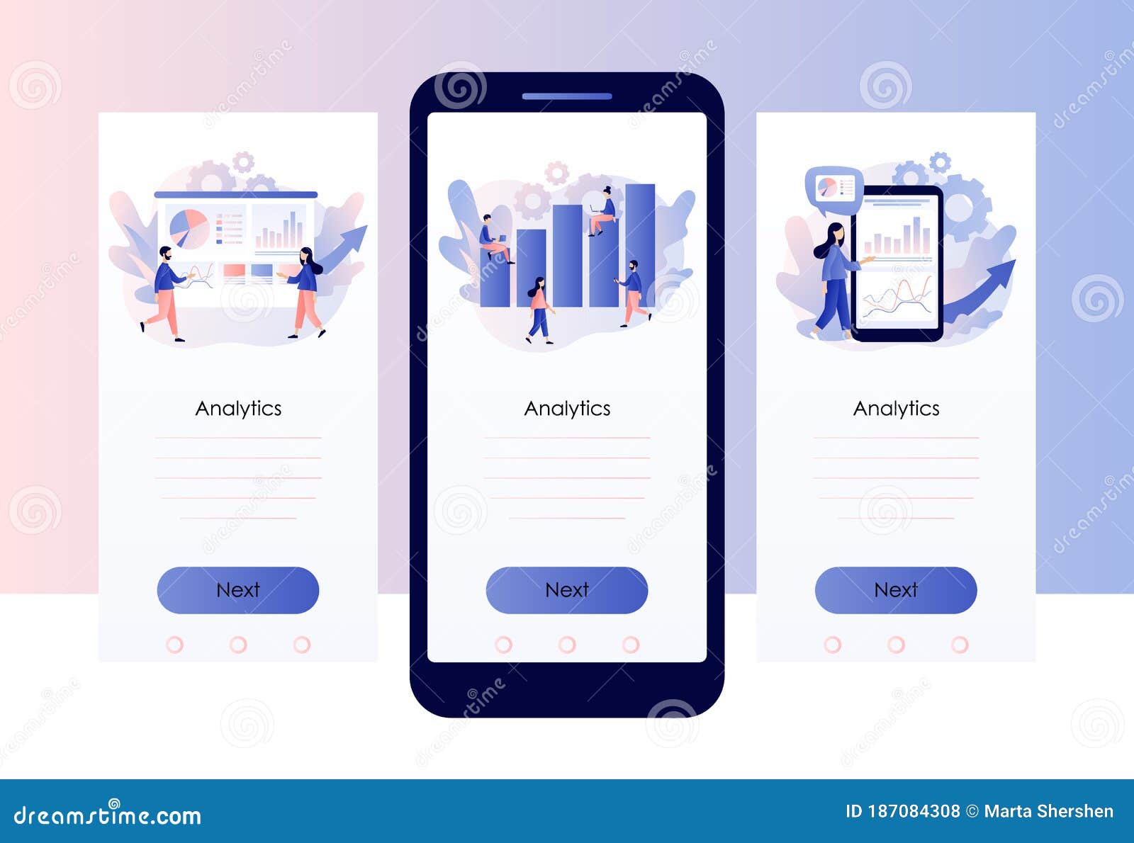 Data Analytics Consept. Business Analysis. Tiny People are Studying the Infographic Stock Vector ...