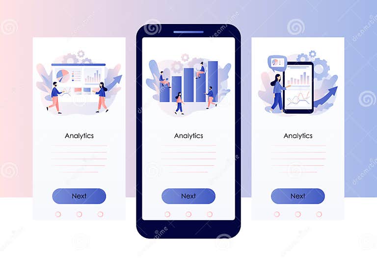 Data Analytics Consept. Business Analysis. Tiny People are Studying the Infographic Stock Vector ...