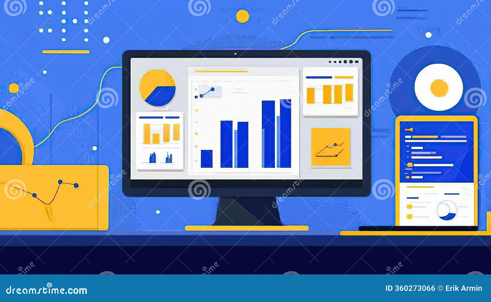 Data Analytics Dashboard Displayed On A Computer Screen Showing Graphs