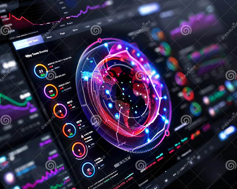 Data Analytics Dashboard Displaying Various Charts, Graphs, and Metrics ...