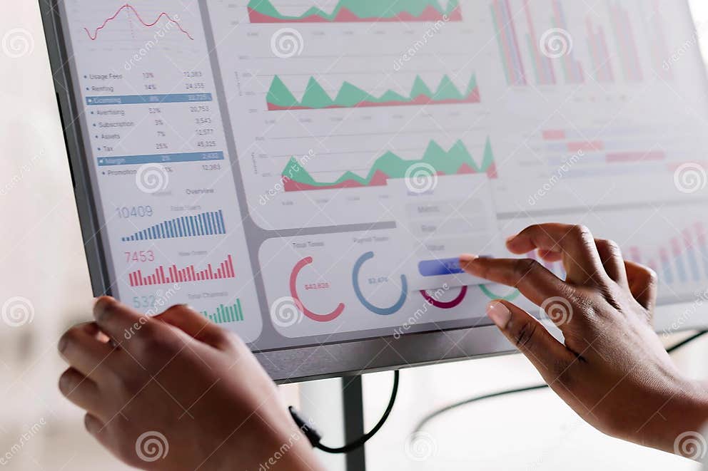 Data Analytics Dashboard Screen Stock Photo - Image of desk, manager ...
