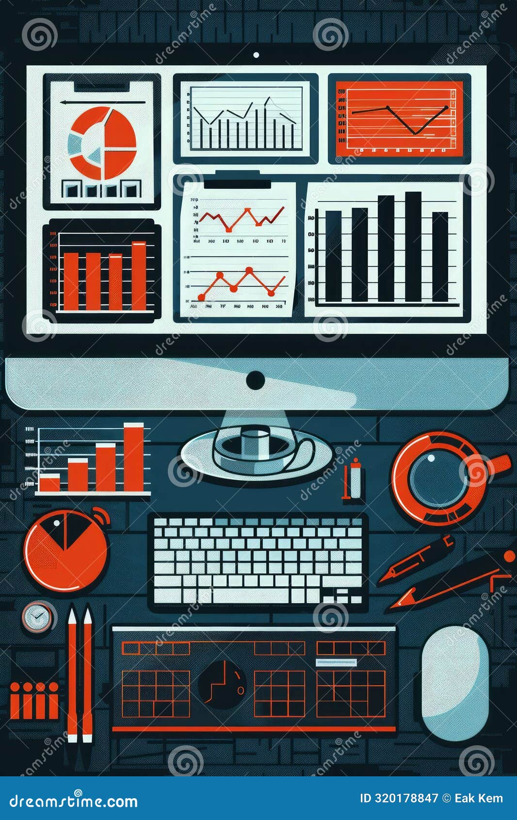 Data Analytics Dashboard Showing Business Revenue Reports with Charts, Graphs, and Key ...