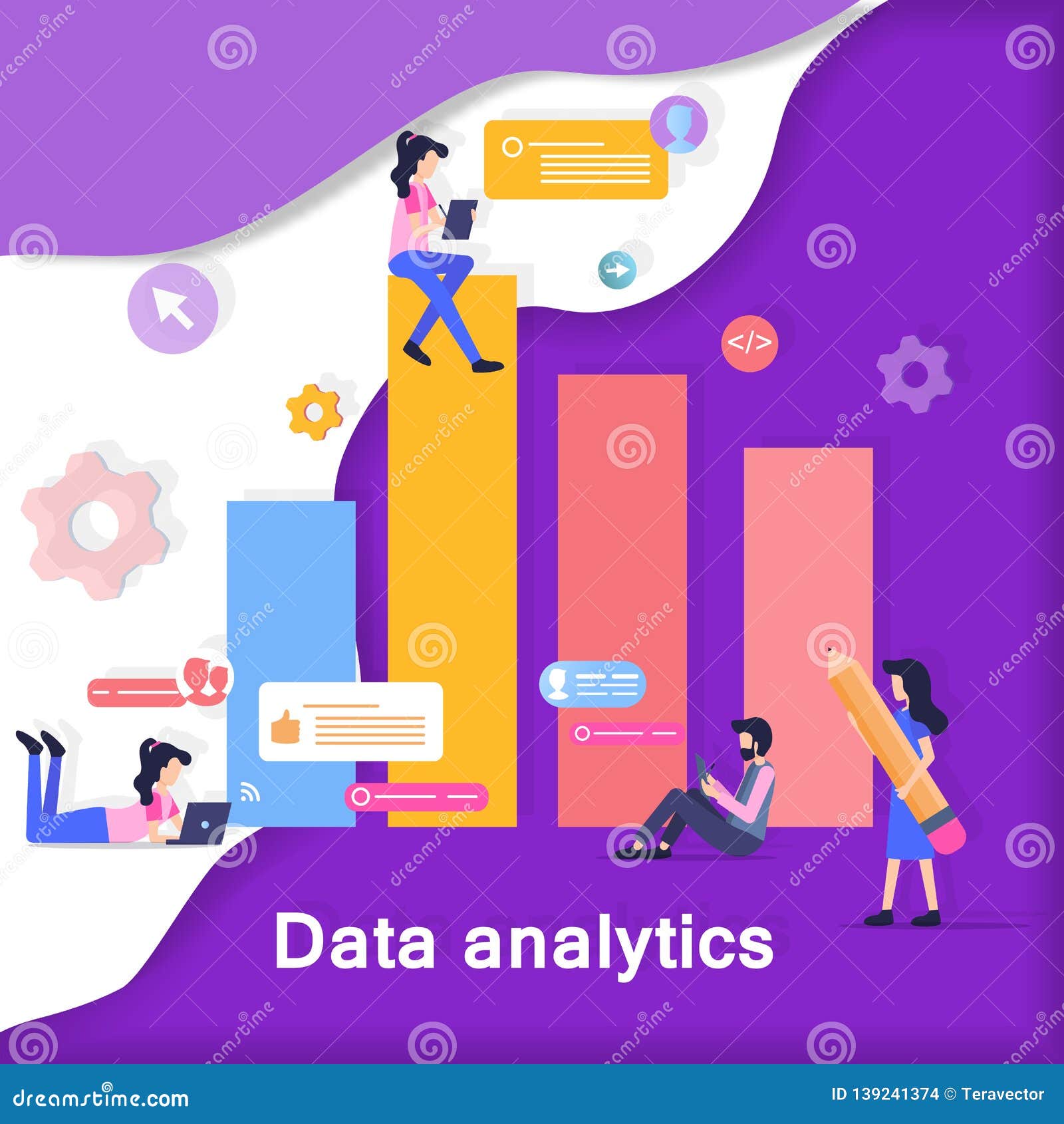 Data Analytics Development Banner Illustration Stock Illustration ...
