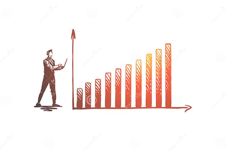 Data, Analytics, Diagram, Infographic, Growth Concept. Hand Drawn ...