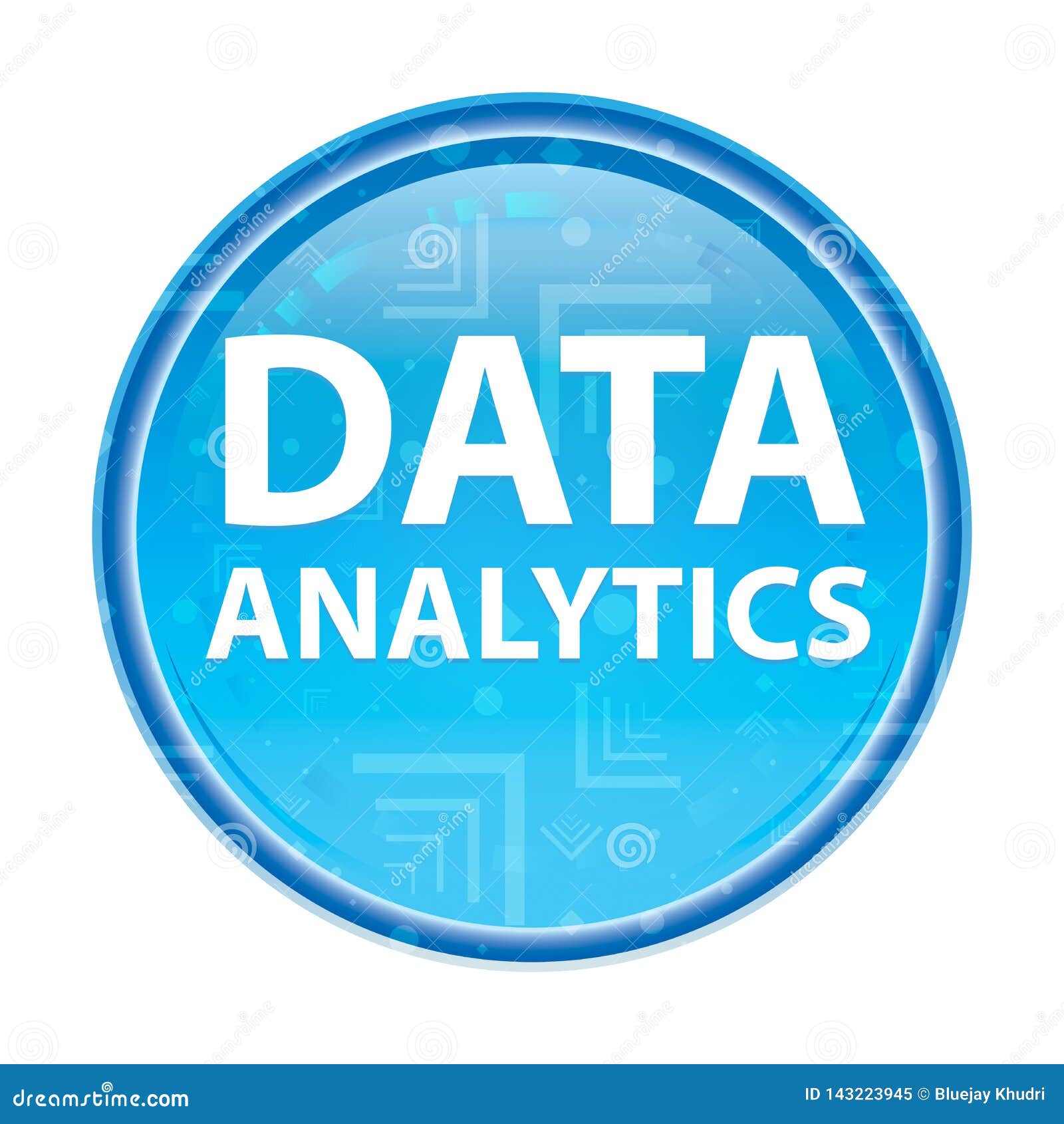 Data Analytics Floral Blue Round Button Stock Illustration ...