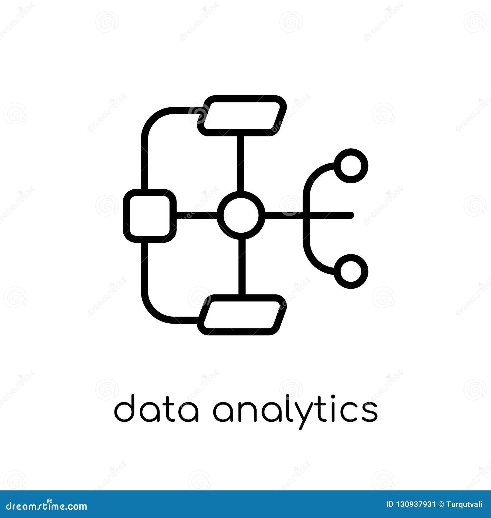 Data Analytics Flow Icon. Trendy Modern Flat Linear Vector Data Stock ...