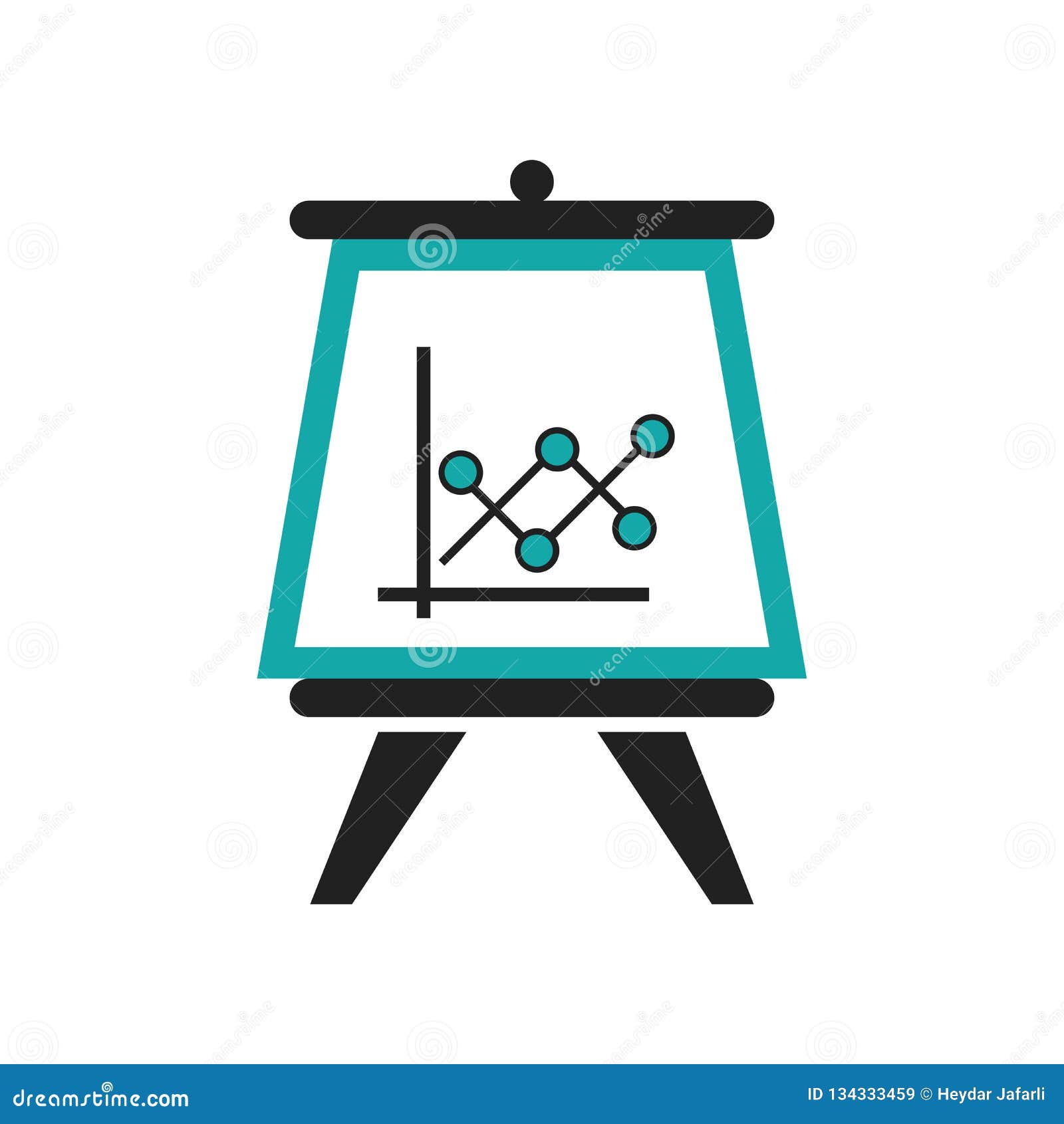 Data Analytics Graphic on a Presentation Screen Icon Vector Sign and ...