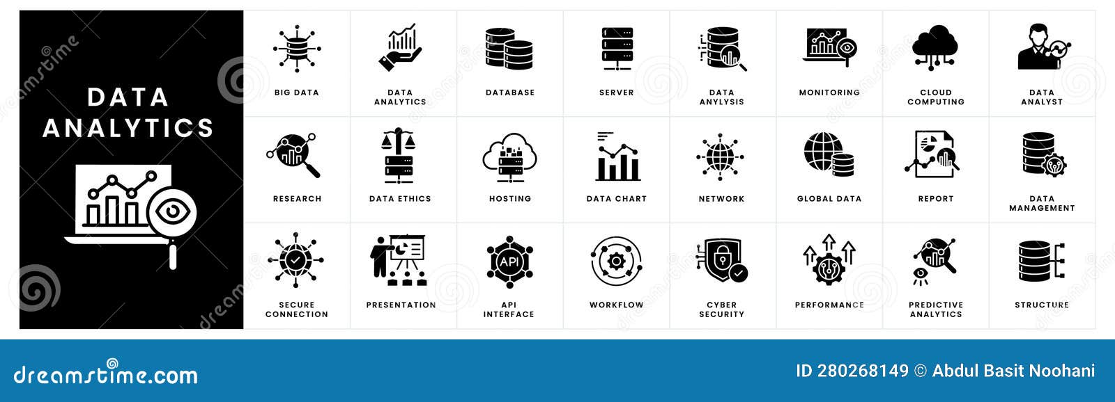 Data Analytics Icons. Analytics Symbols, Data Visualization Icons, Big ...