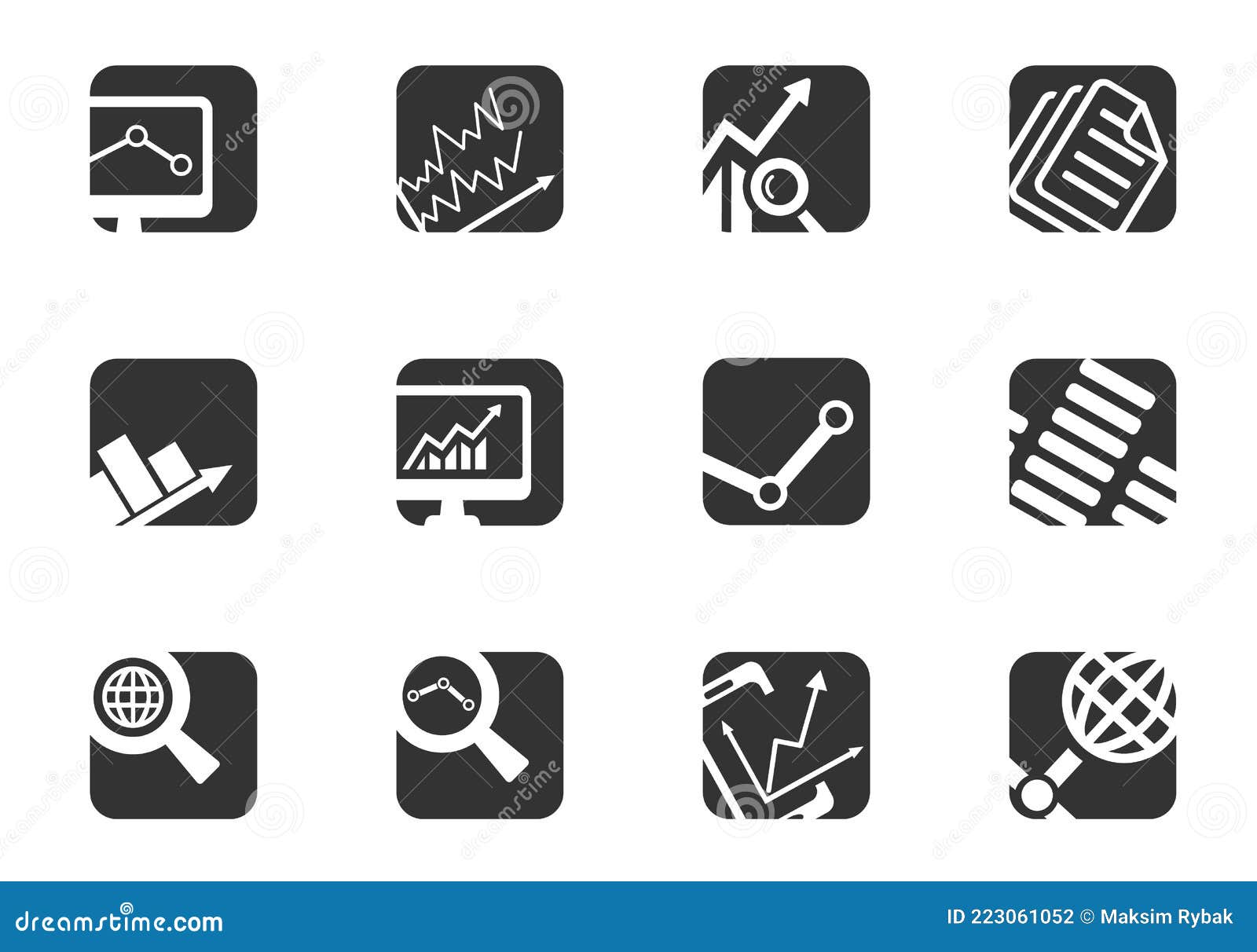 Data analytics icons stock vector. Illustration of global - 223061052