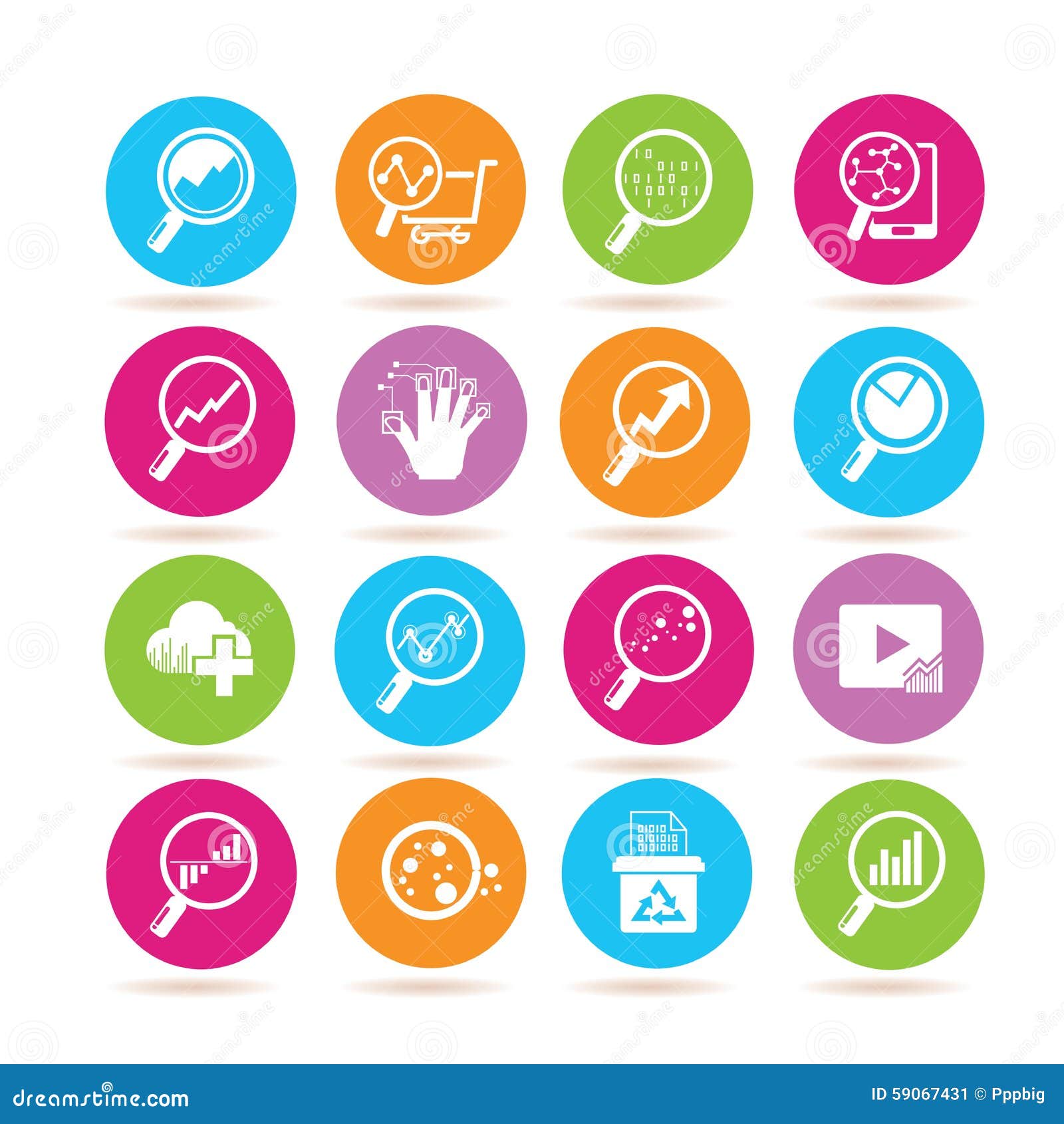 Data analytics icons stock illustration. Illustration of exploration ...