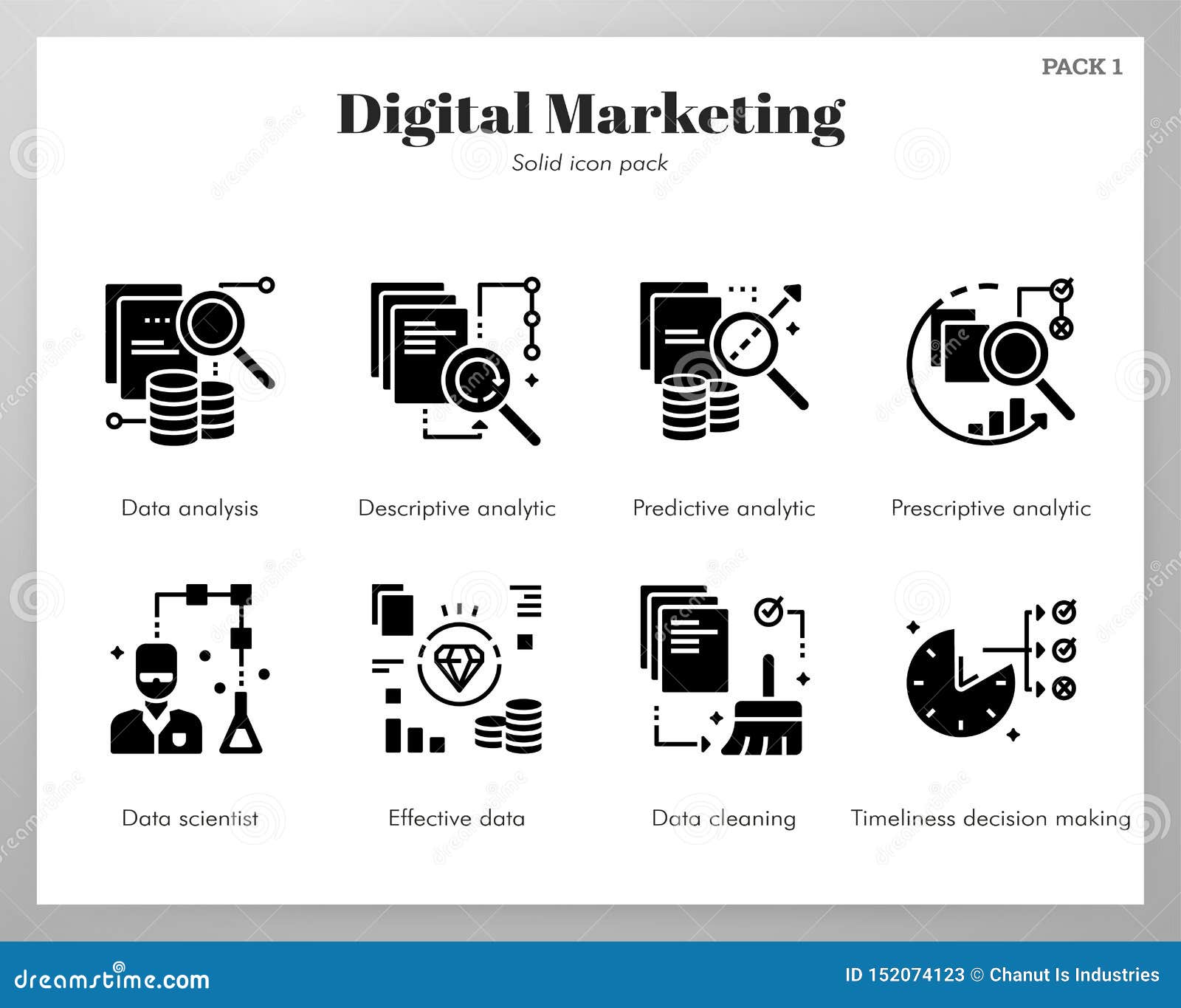 Descriptive Analytics Blue Gradient Concept Icon Vector Illustration ...