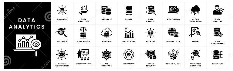 Data Analytics Icons. Analytics Symbols, Data Visualization Icons, Big ...
