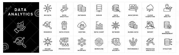 Data Analytics Icons. Analytics Symbols, Data Visualization Icons, Big ...