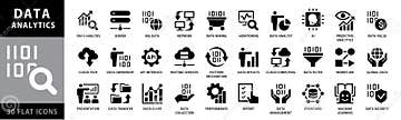Data Analytics Icons. Analytics Symbols, Data Visualization Icons, Big ...