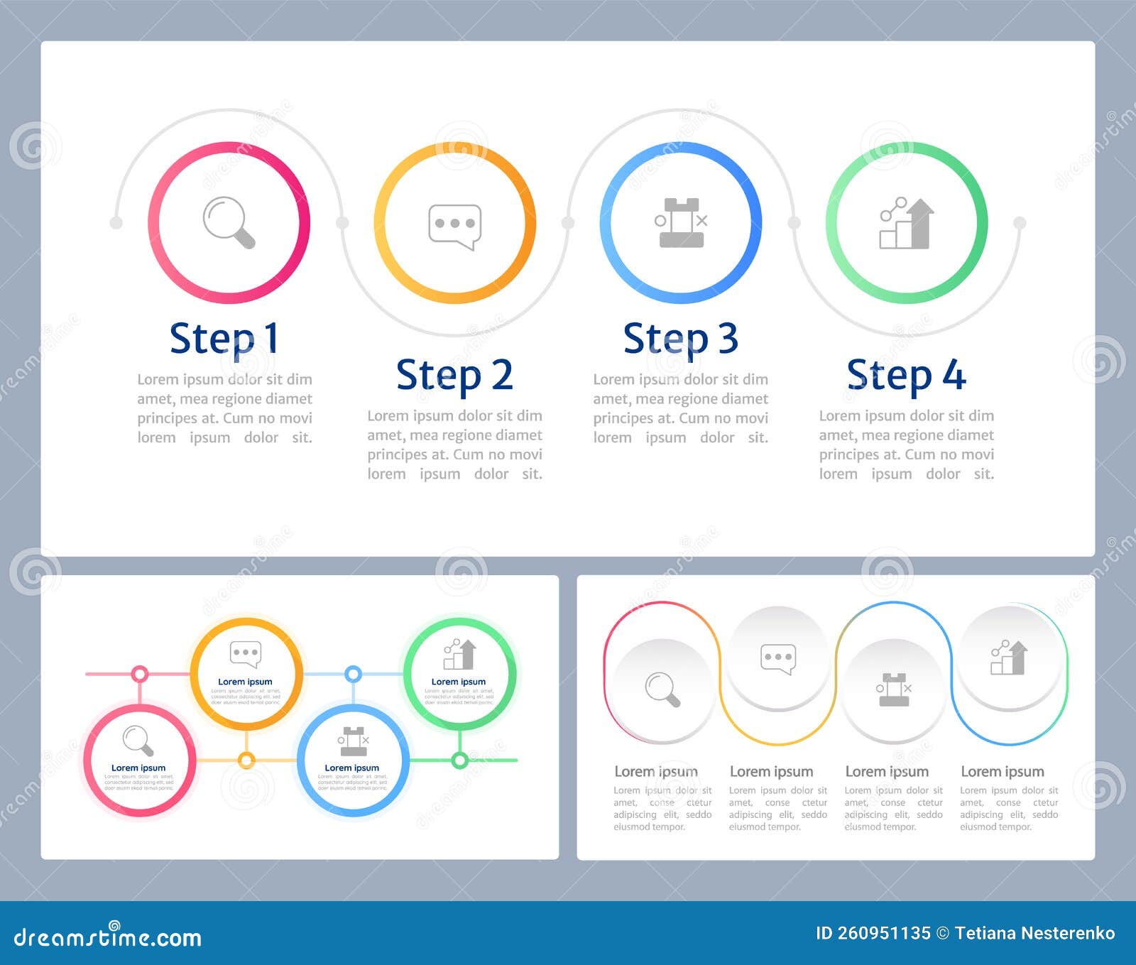 Data Analytics Infographic Chart Design Templates Set Stock Vector ...