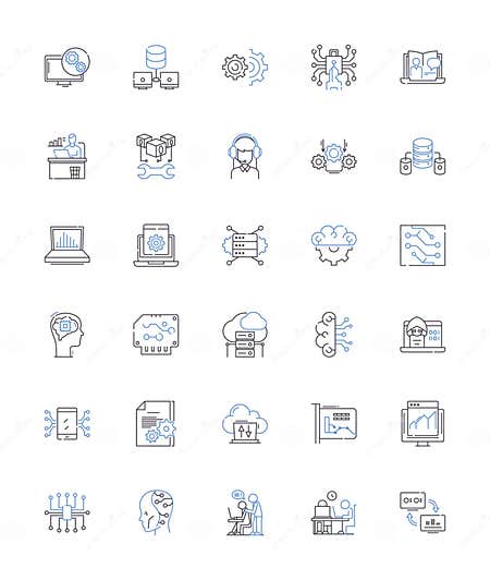Data Analytics Line Icons Collection. Insights, Tracking, Dashboard ...