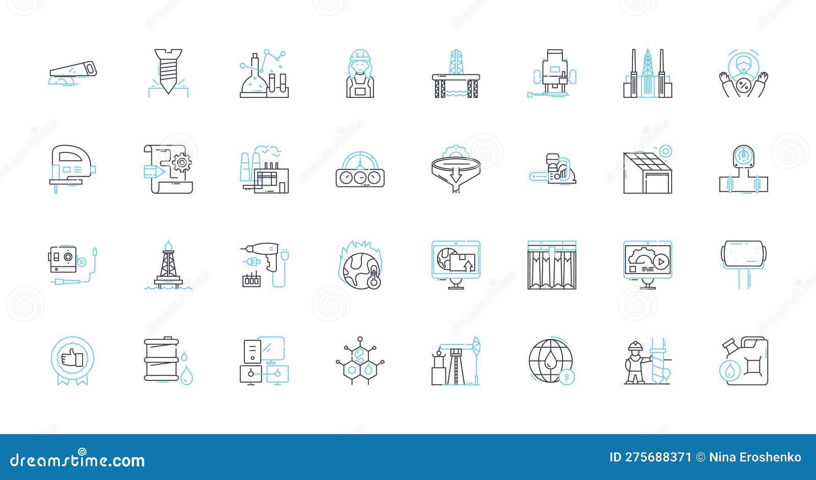 Data Analytics Linear Icons Set Mining Modeling Visualization Collection Interpretation