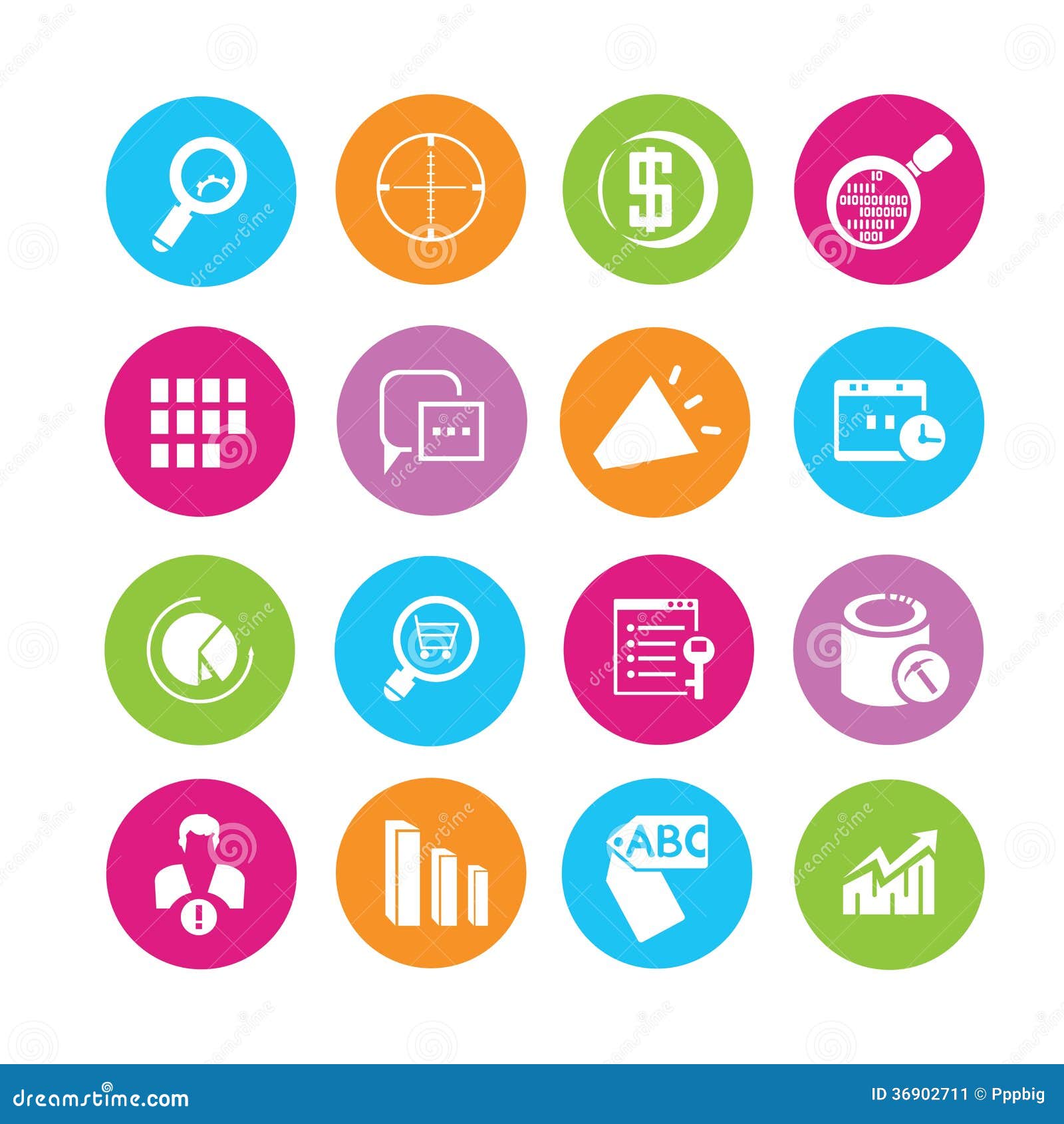 Data Analytics and Network Icons Stock Illustration - Illustration of ...