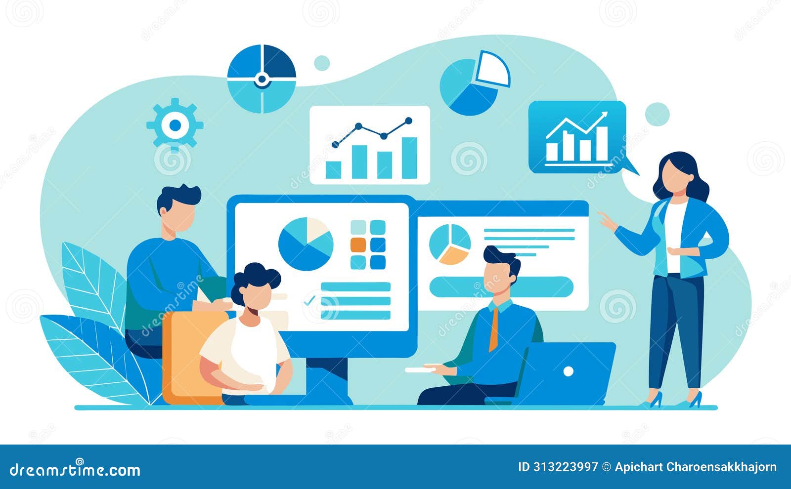 Maximizing Returns, Data-Driven Strategies for Business Growth Stock Illustration - Illustration ...