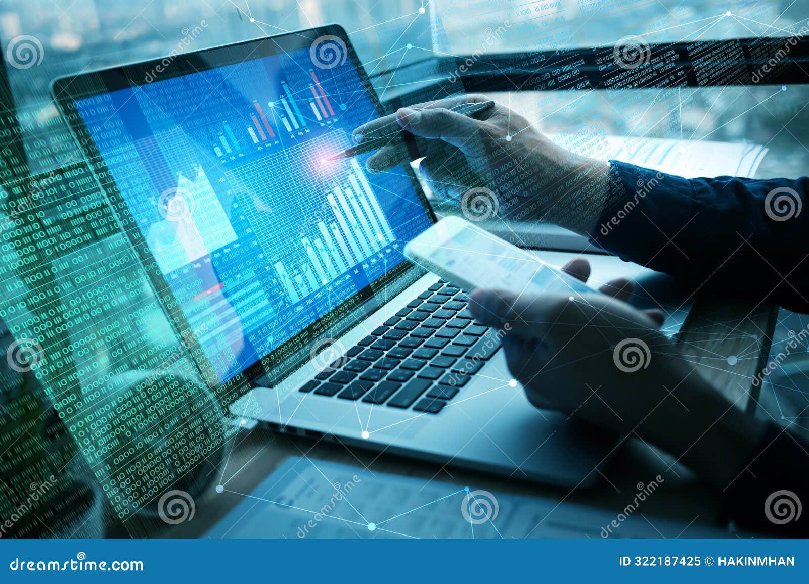 Data Analytics or Progaming Using Algorithm and Binary Code.technology Processor Stock Image ...