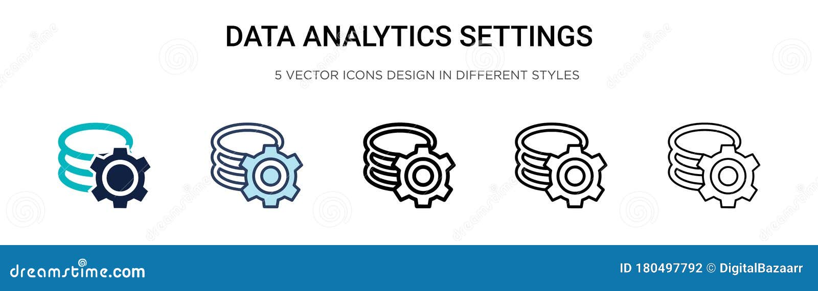Data Analytics Settings Icon in Filled, Thin Line, Outline and Stroke ...