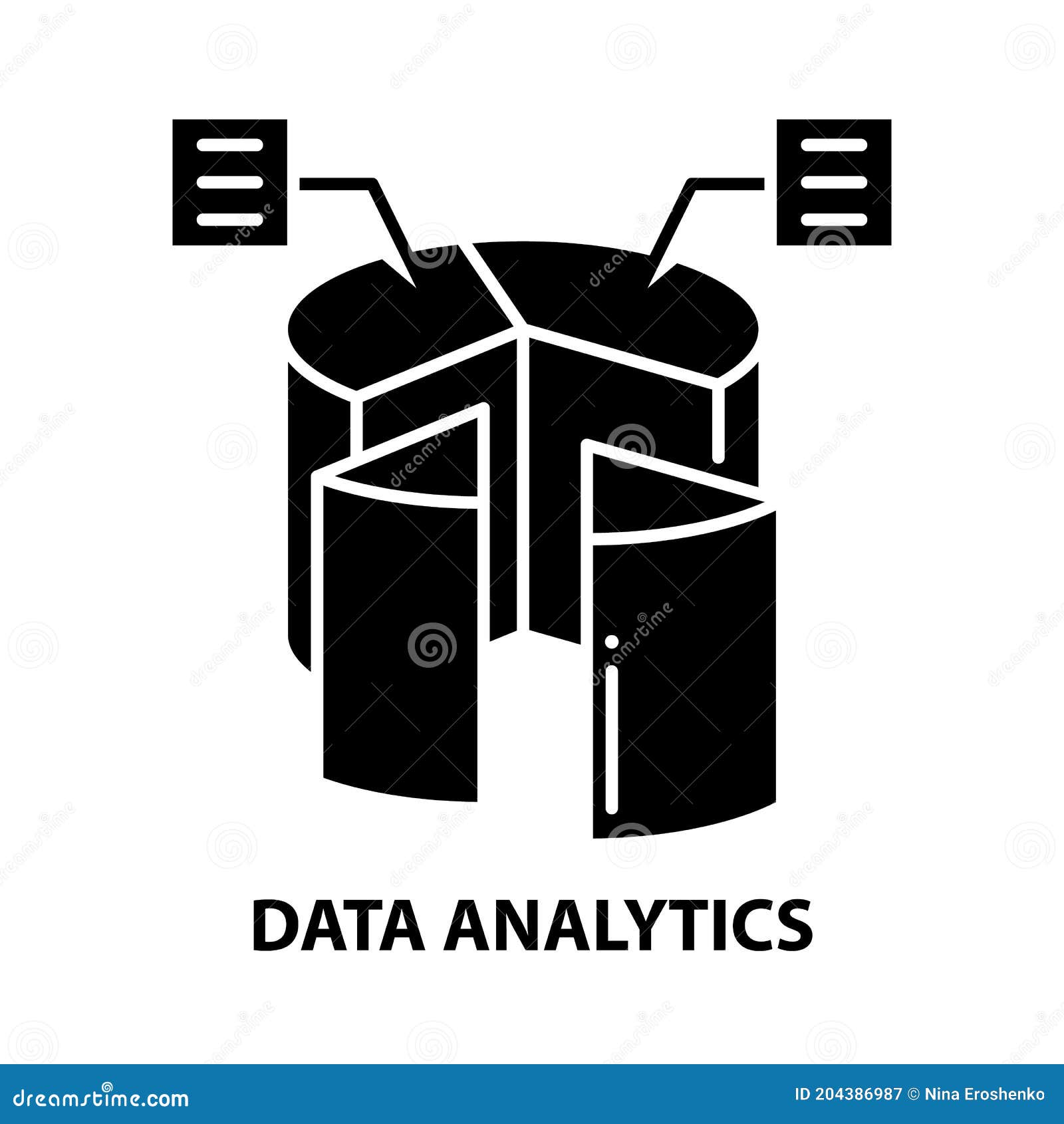 Data Analytics Sign Icon, Black Vector Sign with Editable Strokes ...