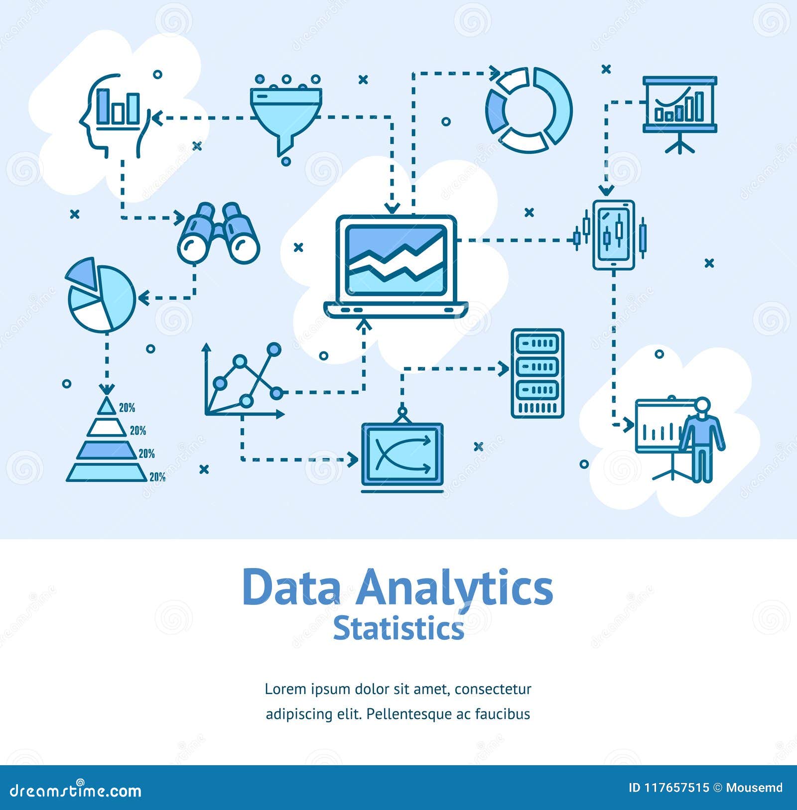 Data Analytics Statistics Signs Banner Card. Vector Stock Vector ...