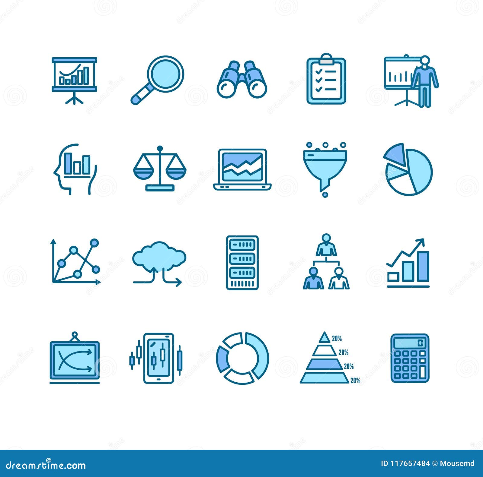 Data Analytics Statistics Signs Color Thin Line Icon Set. Vector Stock ... Data Analytics Statistics Signs Color Thin Line Icon Set. Vector Stock ...