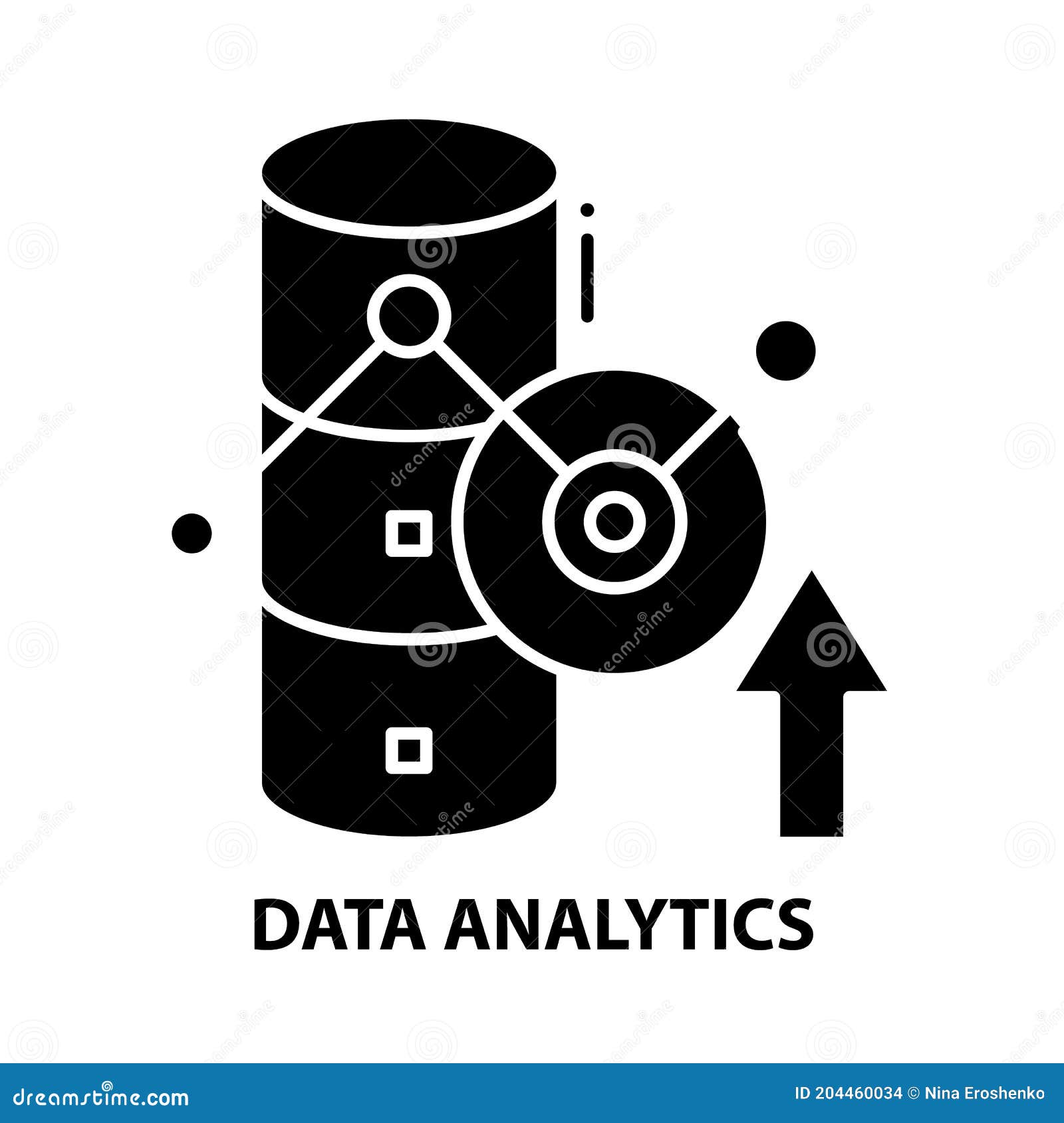 Data Analytics Symbol Icon, Black Vector Sign with Editable Strokes ...