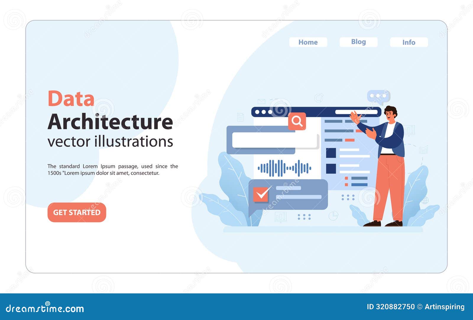 Data Architecture Concept. Flat Vector Stock Vector - Illustration of ...
