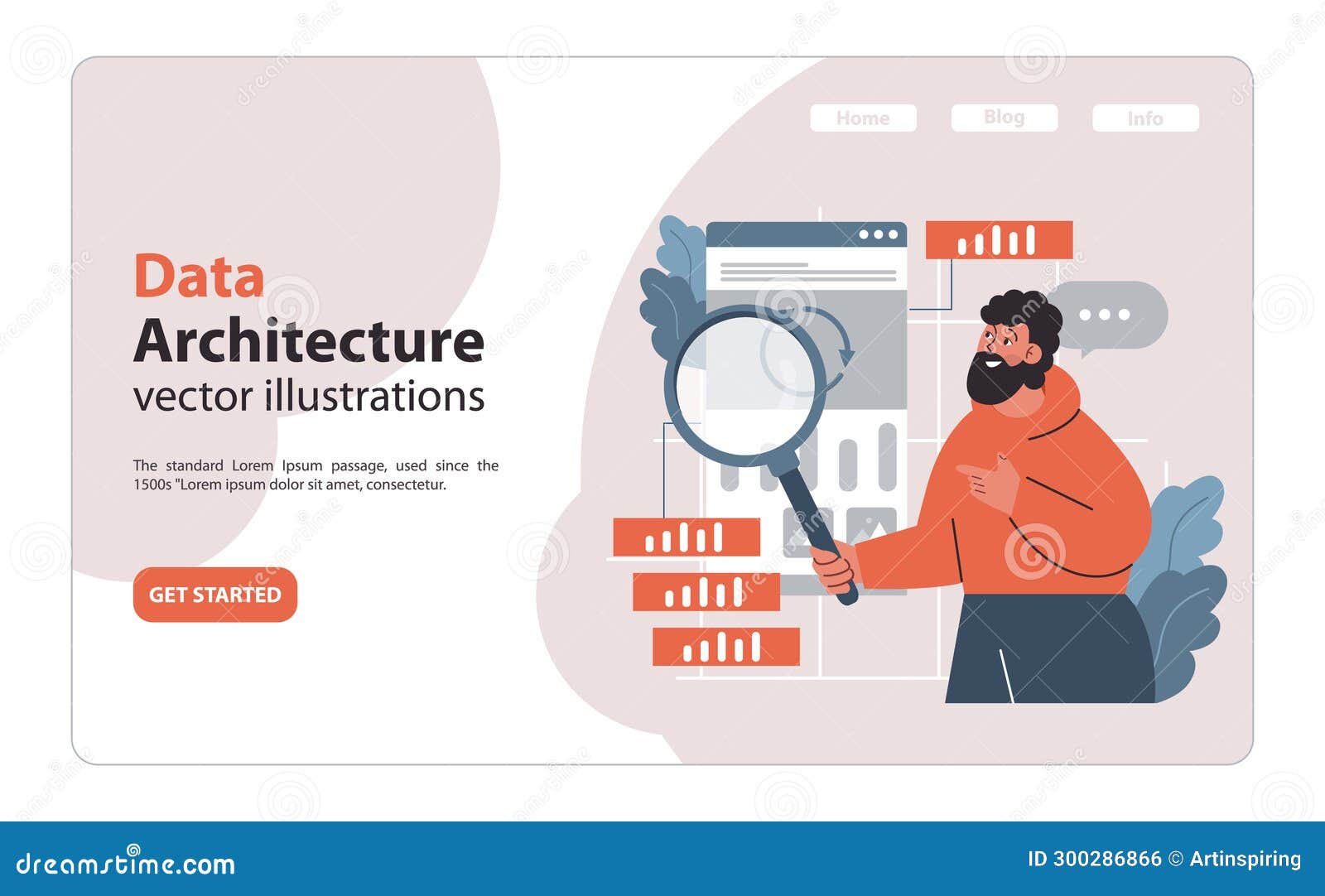 Data Architecture Inspection Concept. Flat Vector Illustration Stock ...