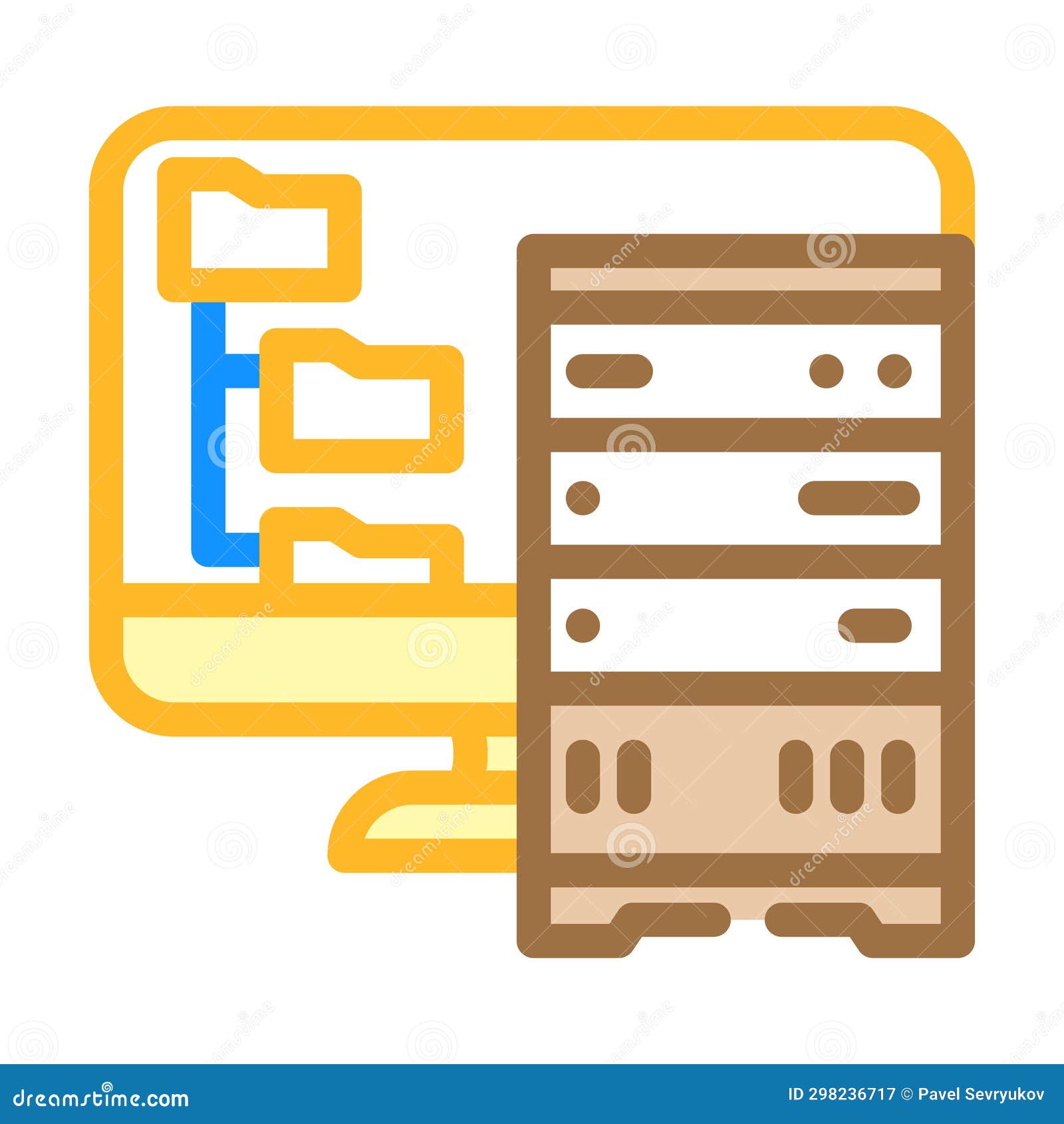 Data Archiving Database Color Icon Vector Illustration Stock ...