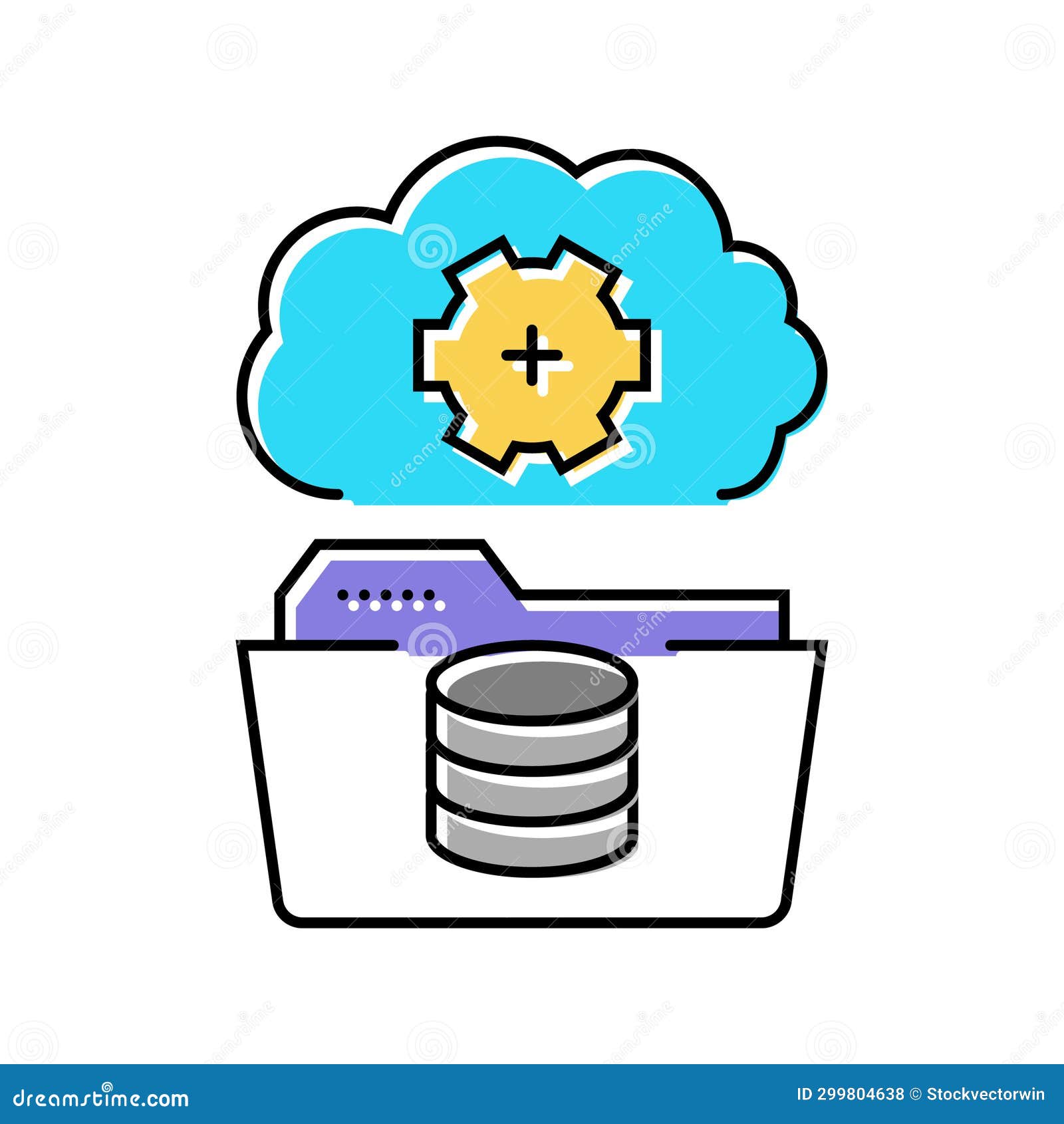 Data Archiving Database Color Icon Vector Illustration Stock ...