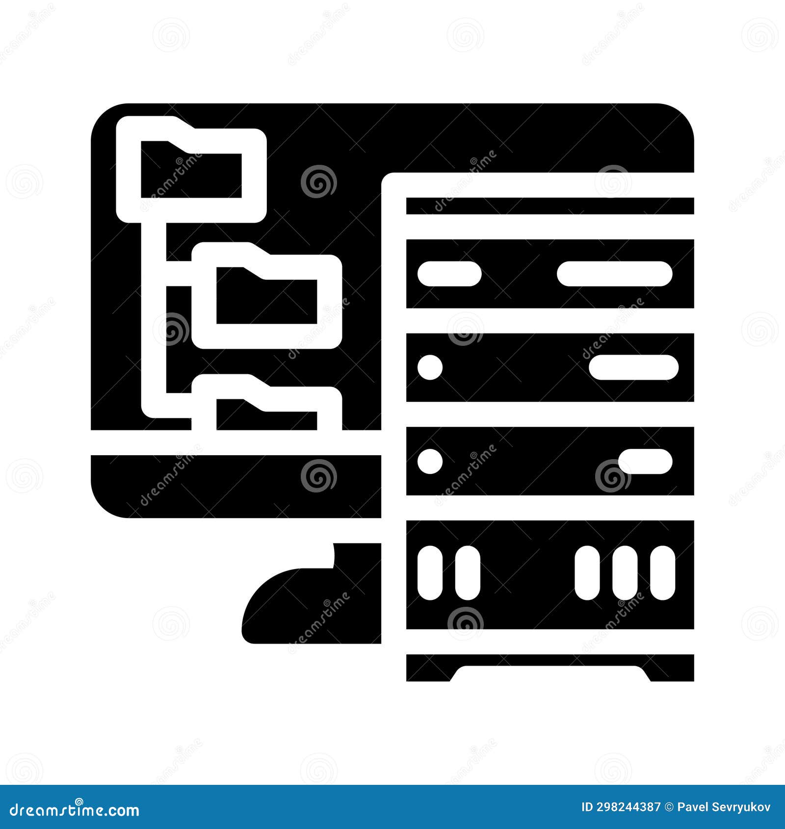 Data Archiving Database Glyph Icon Vector Illustration Stock ...