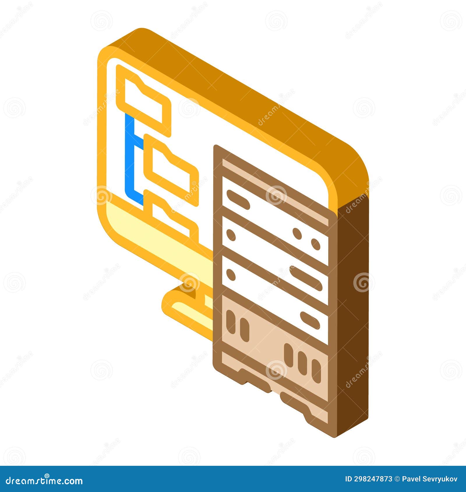 Data Archiving Database Isometric Icon Vector Illustration Stock ...