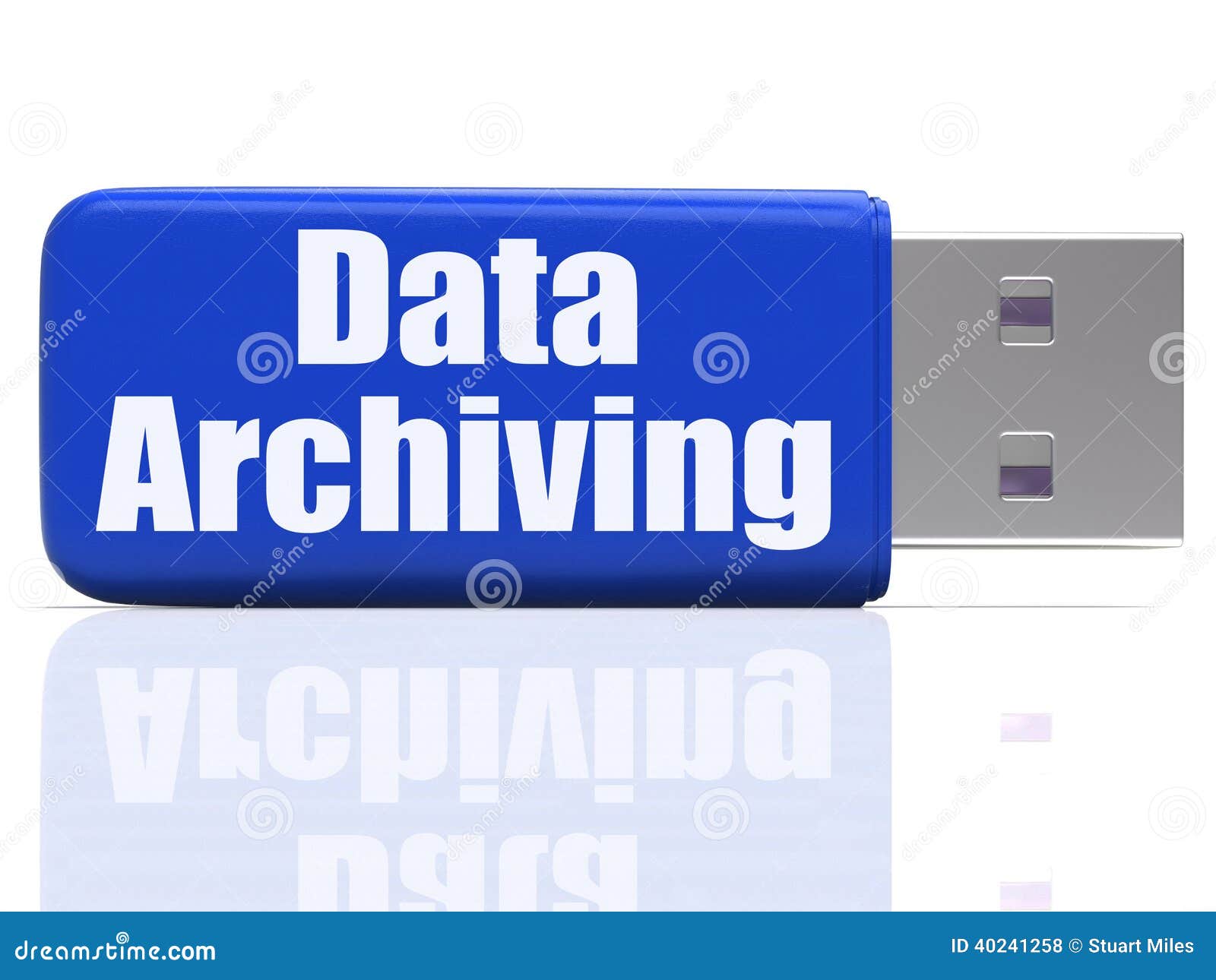 Data Archiving Pen Drive Shows Files Organization Stock Illustration ...