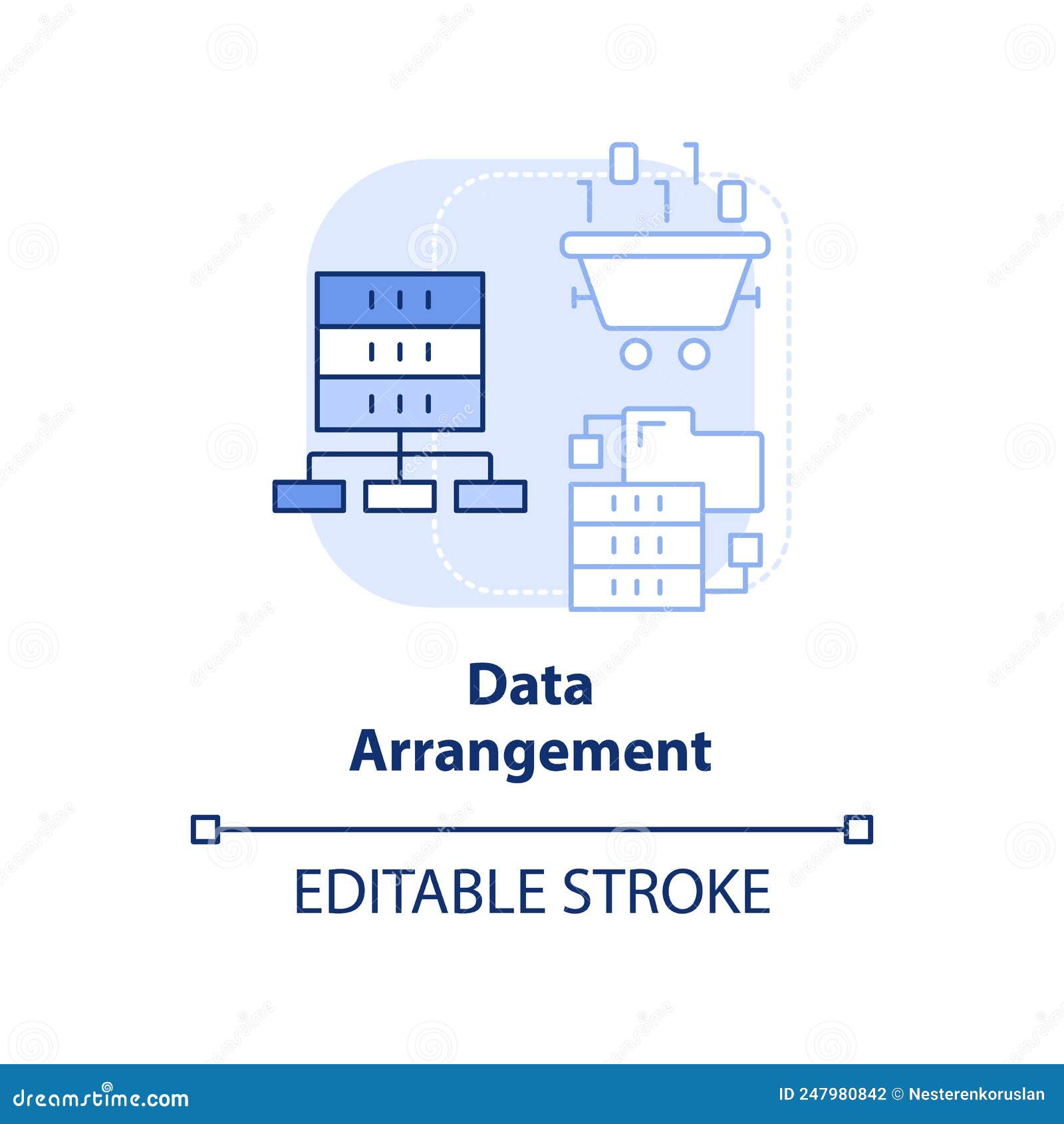 Sorting A Large Amount Of Data On A Dark Background. Big Data ...