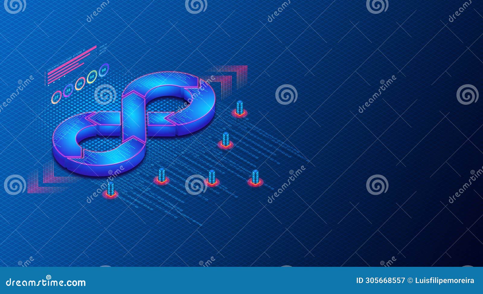 Infrastructure Modularity Blue Gradient Concept Icon Cartoon Vector ...