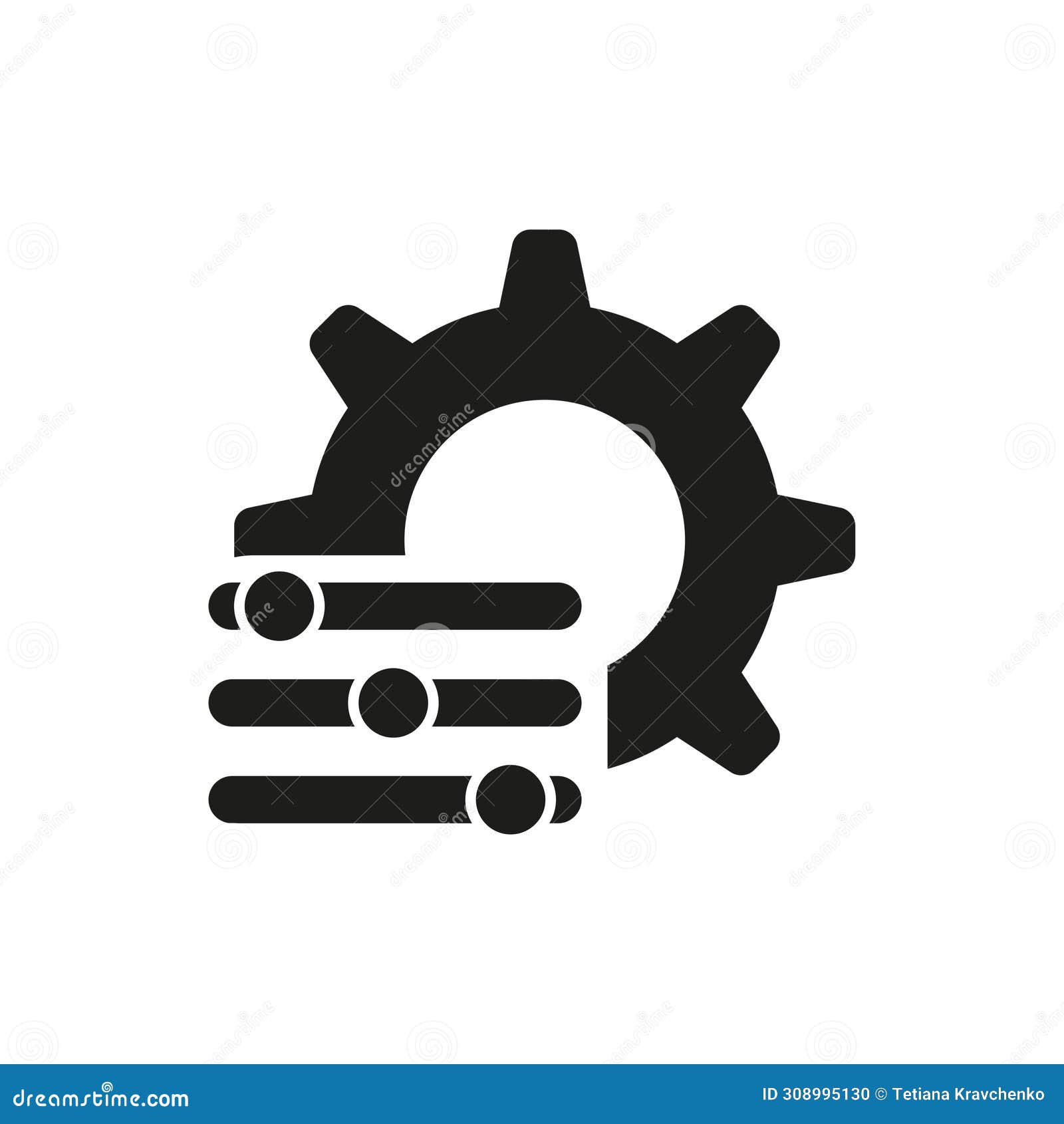 Data Automation Gear Icon. Cloud Computing Technology. Vector ...