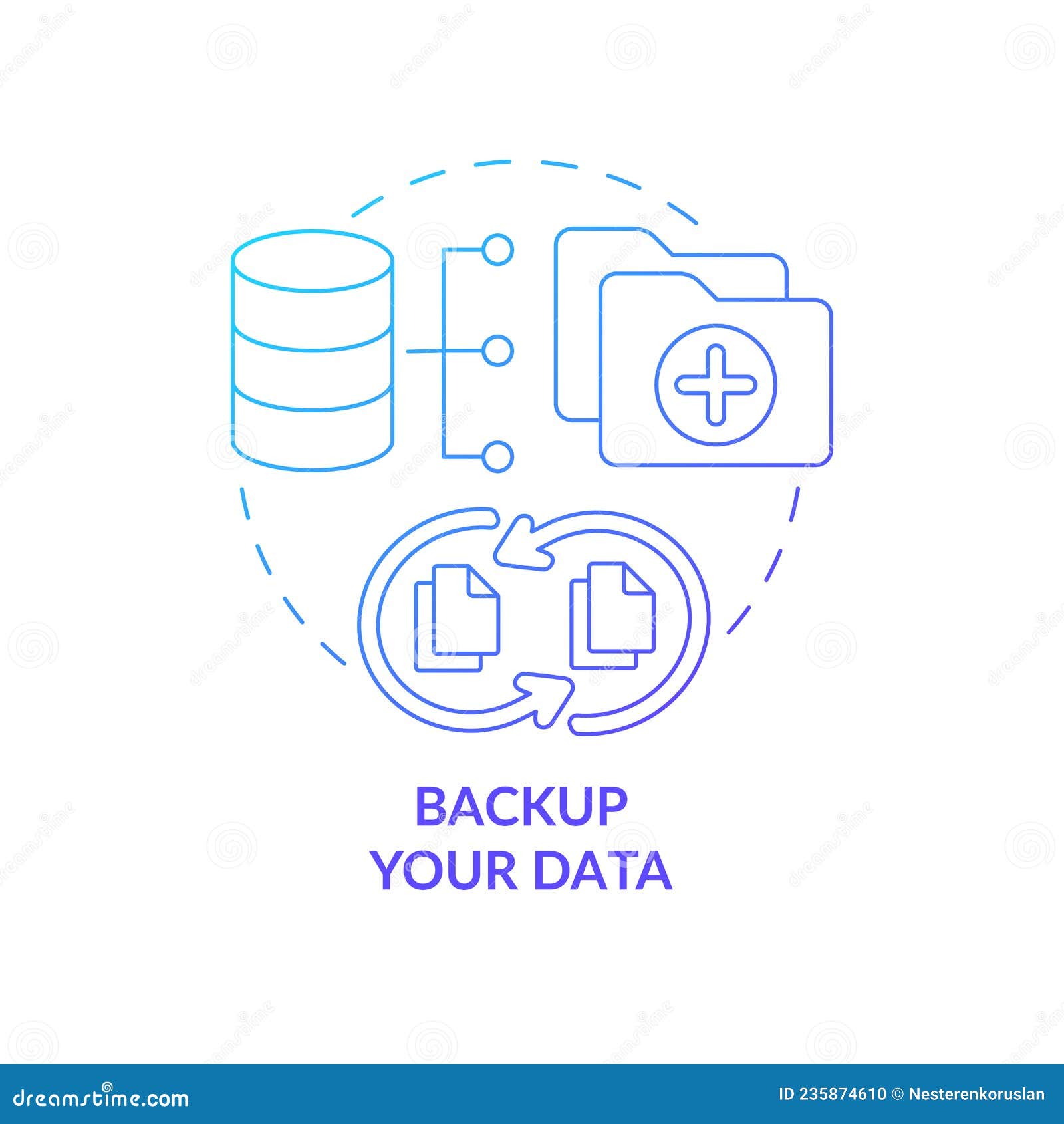 Data Backup Blue Gradient Concept Icon Stock Vector - Illustration of ...