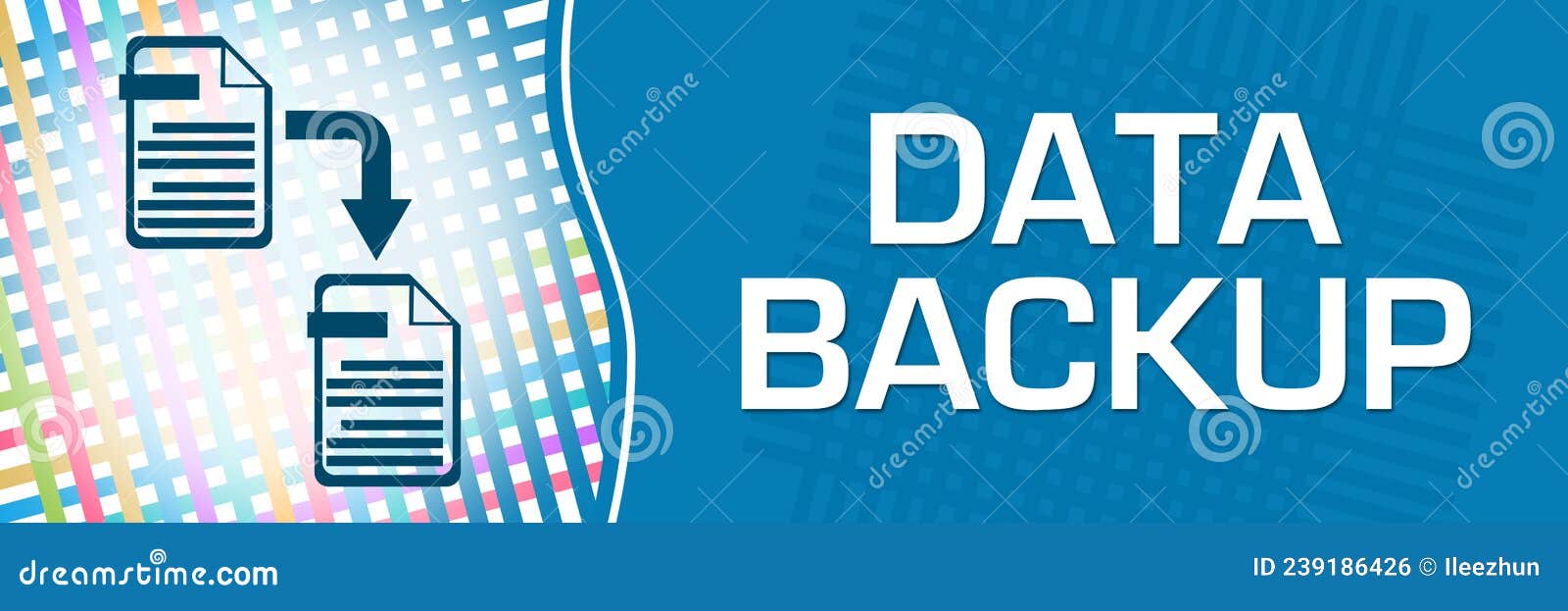 Data Backup Blue Left Grid Horizontal Stock Illustration - Illustration ...