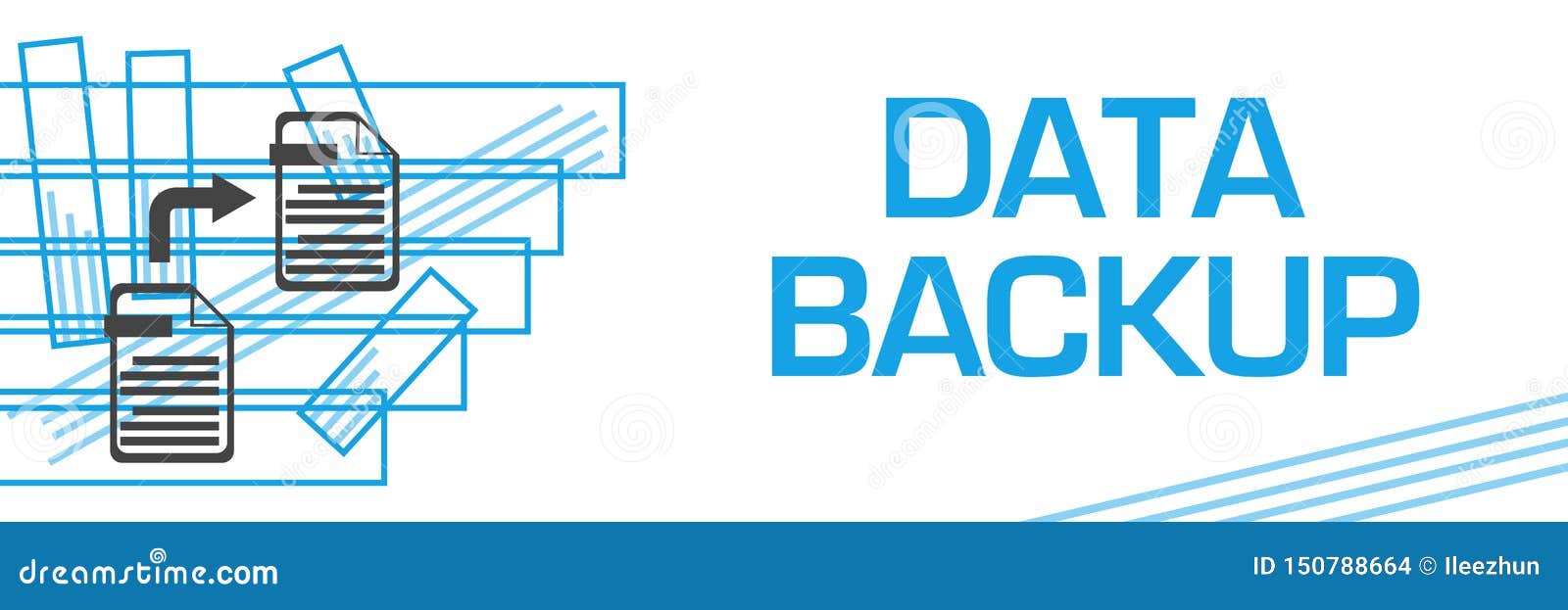 Data Backup Blue Strokes Symbol Horizontal Stock Illustration ...