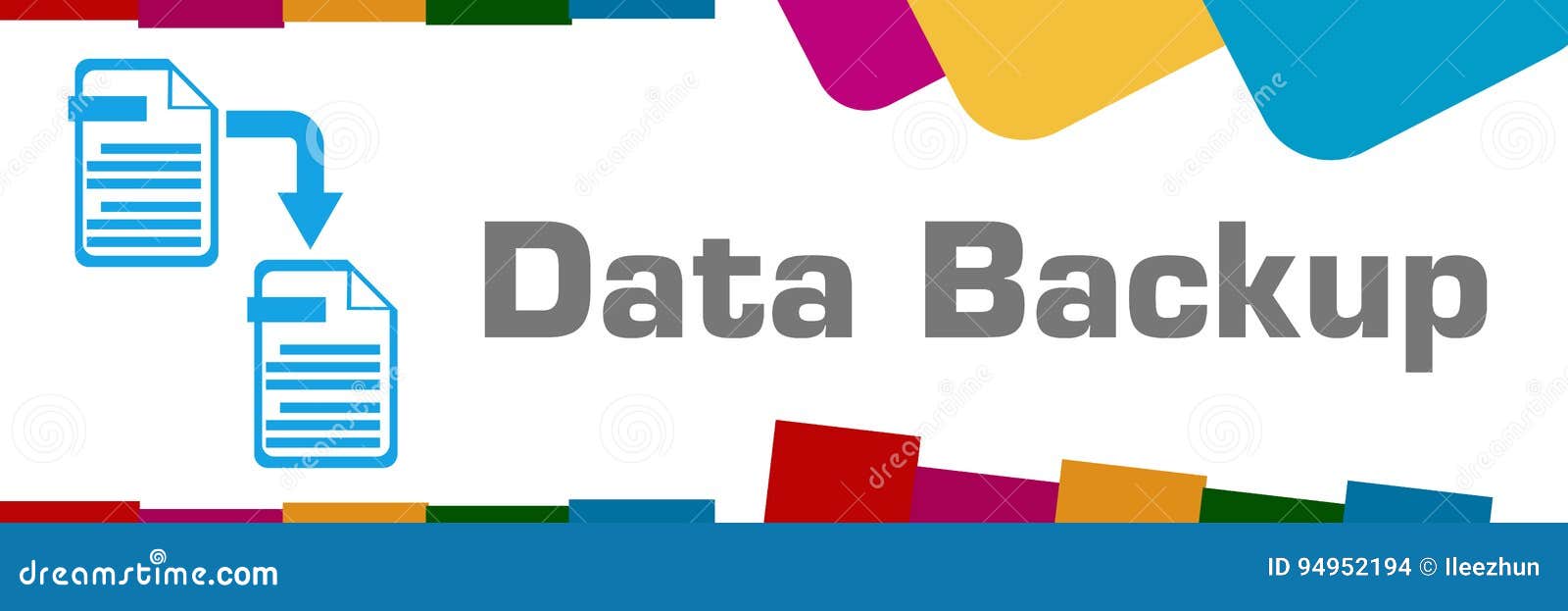Data Backup Colorful Abstract Shapes Horizontal Stock Illustration ...