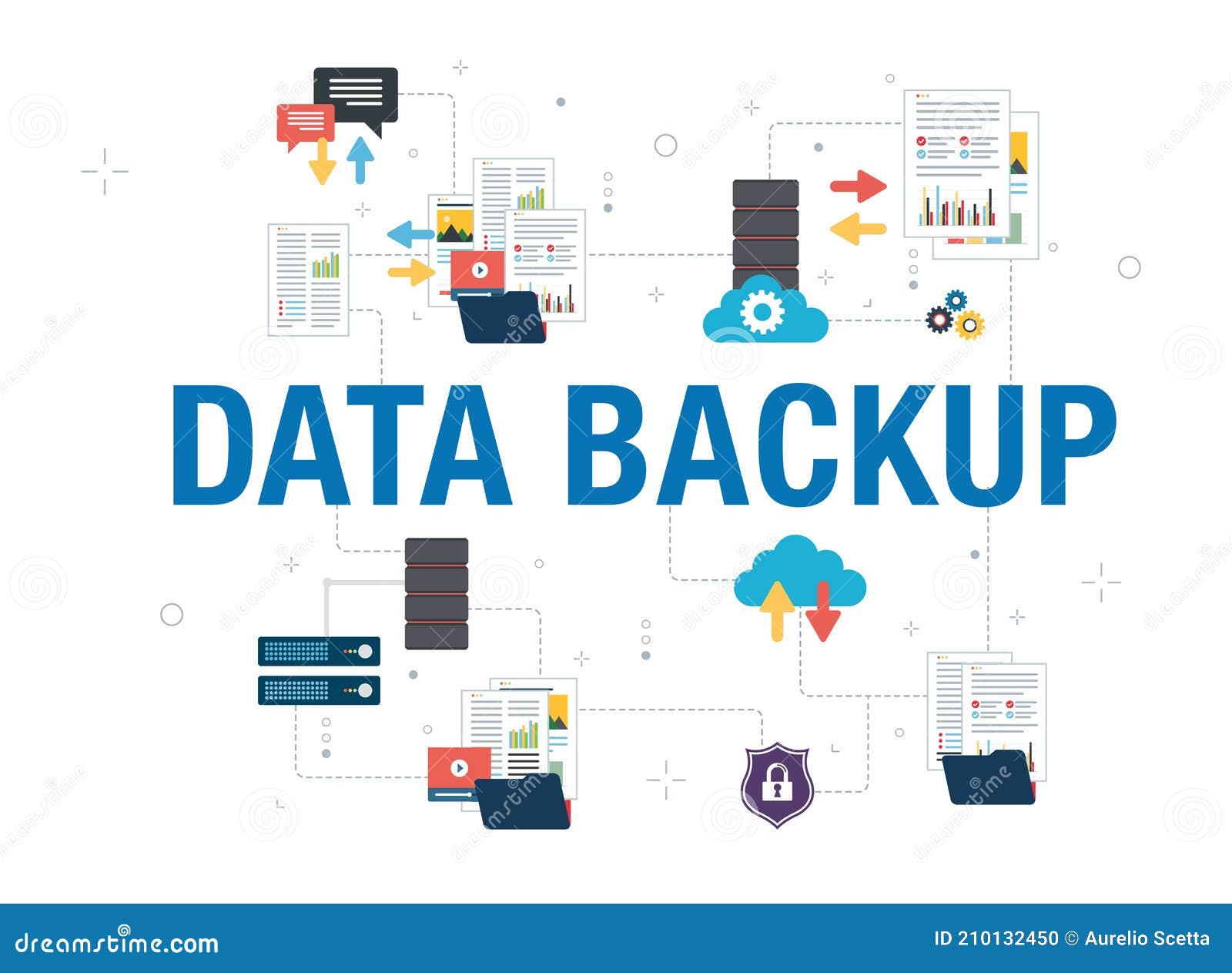 Data Backup Concept with Icon Design in Vector Stock Vector ...