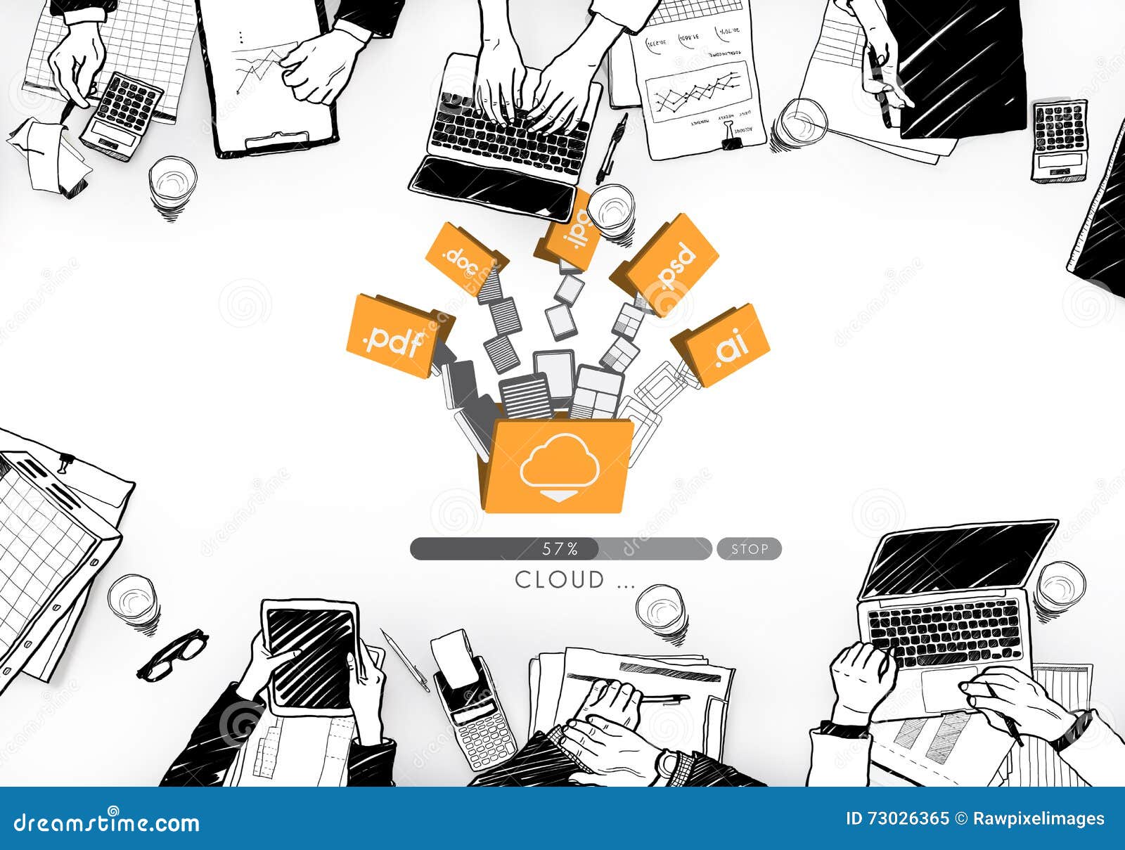 Data Backup Files Online Database Storage Concept Stock Illustration ...